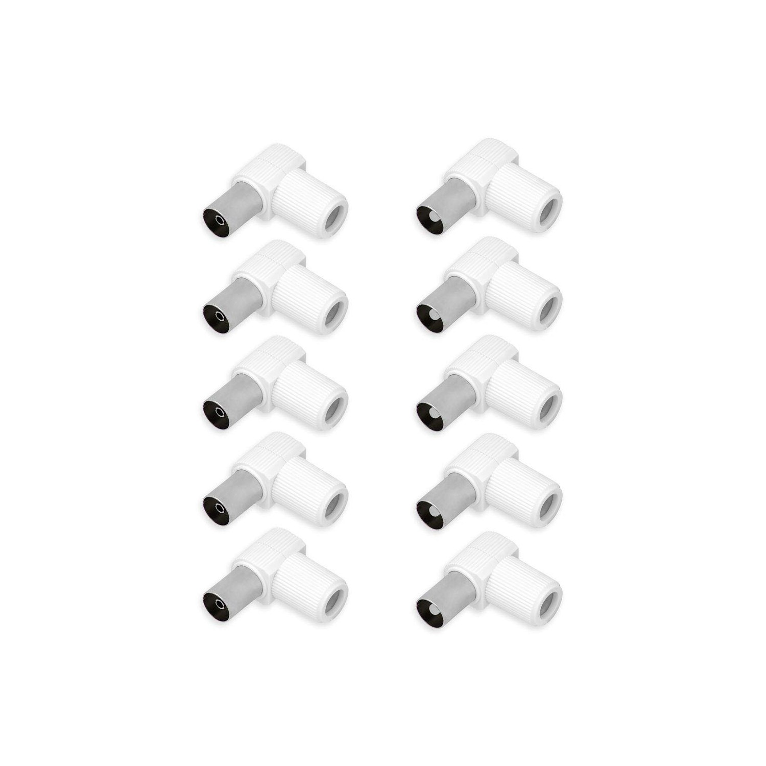 Elektronik-Technik TV 5x Angled Connector 5x Angle Socket Set Antenna ...