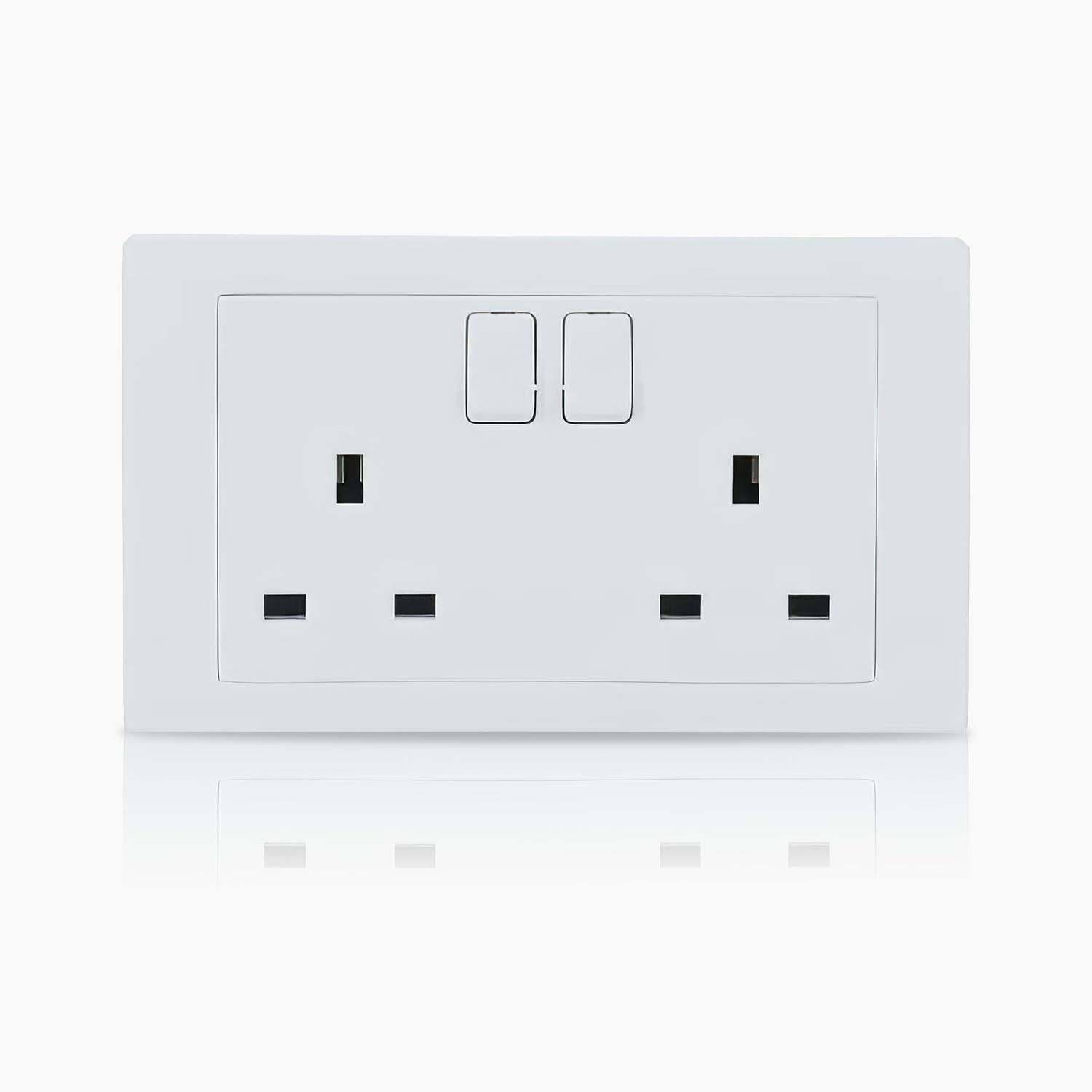 ABB Inora 2 Gang Switched 13A Plug Socket • Premium 13 Amp Plug Socket ...