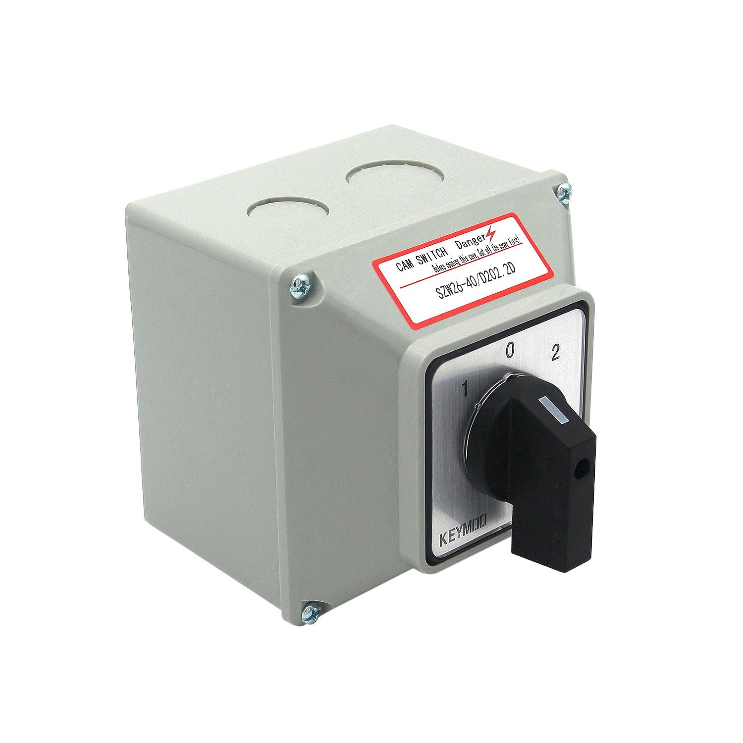 KEYMOO 40A Rotary Changeover Switch with BOX, 660V 3 Position 2 Phase 8 ...
