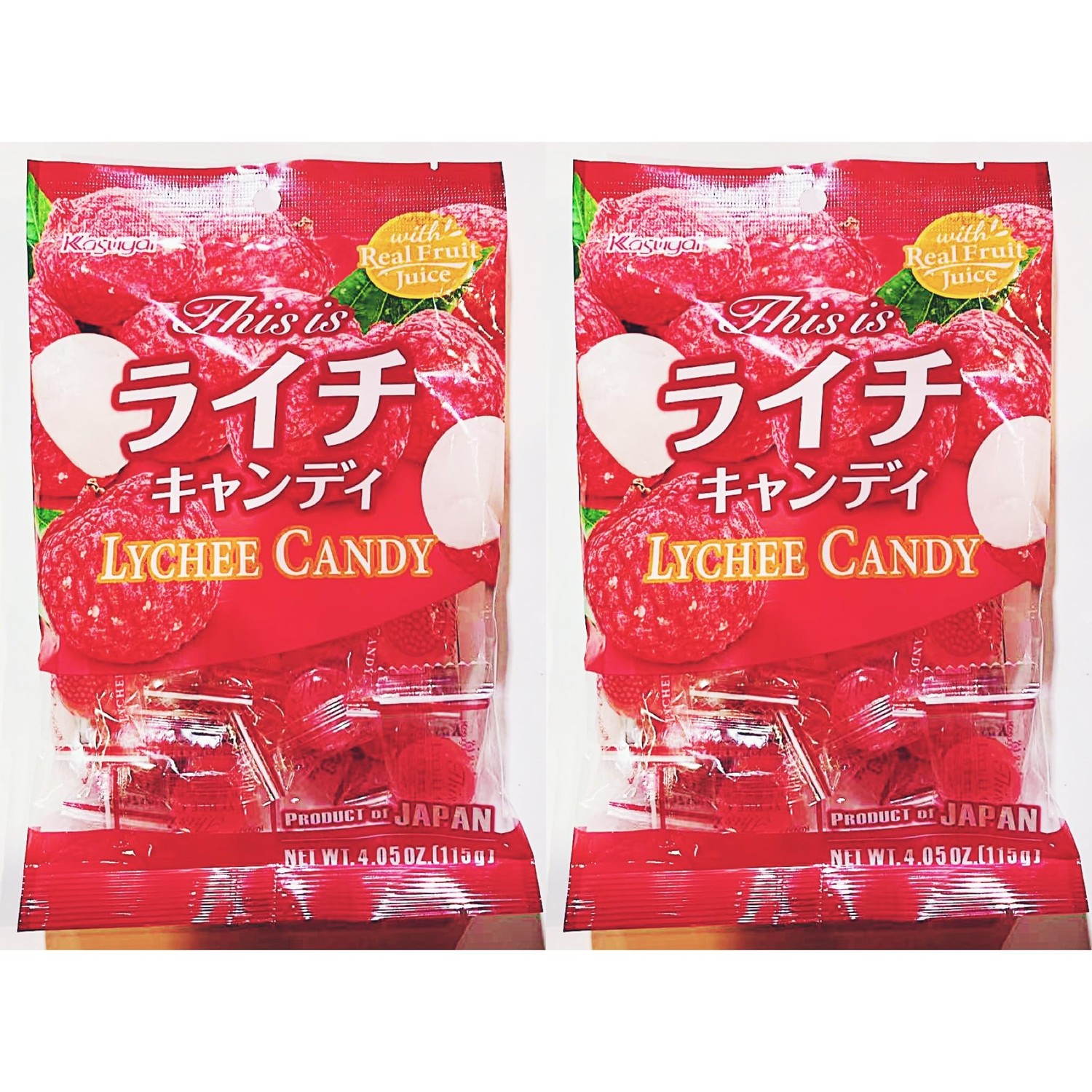 Japanese Lychee Candy with Real Fruit Juice, Hard Candy,4.05oz, 2 Pack ...