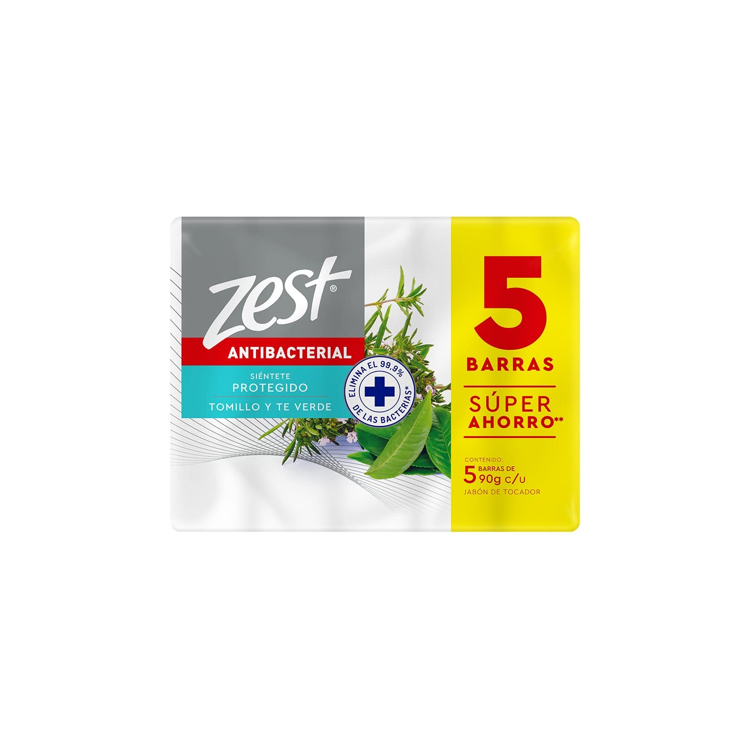 Zest Zest Jabon en Barra - Tomillo y Te Verde Paquete 5 Barras de 100Gr ...