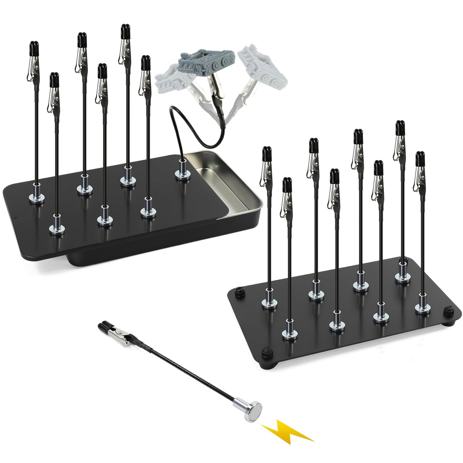 Evemodel Sliding Lid Tin Box Iron Box with 16 Pieces Crocodile Clips ...