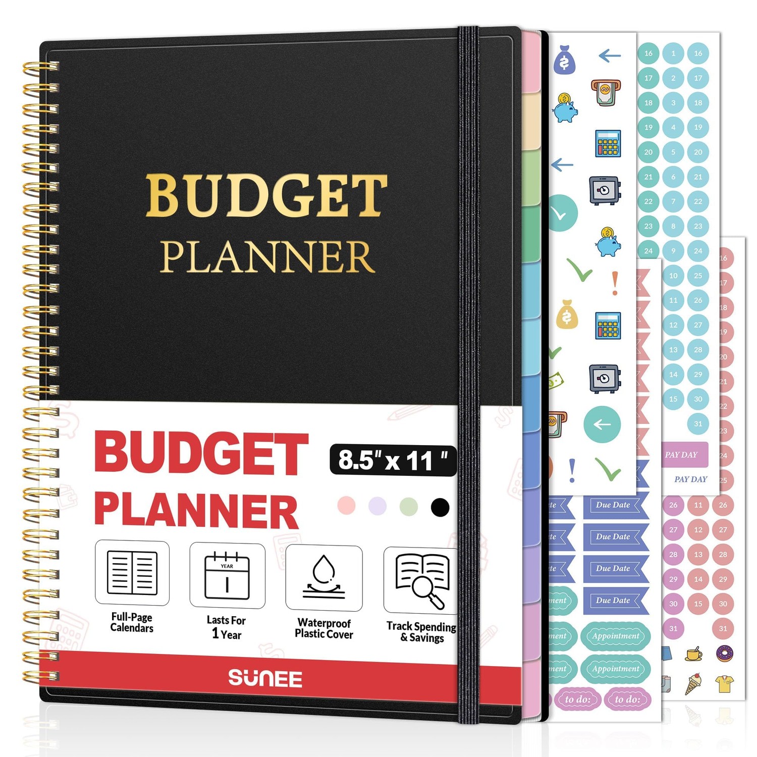 SUNEE Budget Planner - Monthly Budget Book with Expense Tracker ...