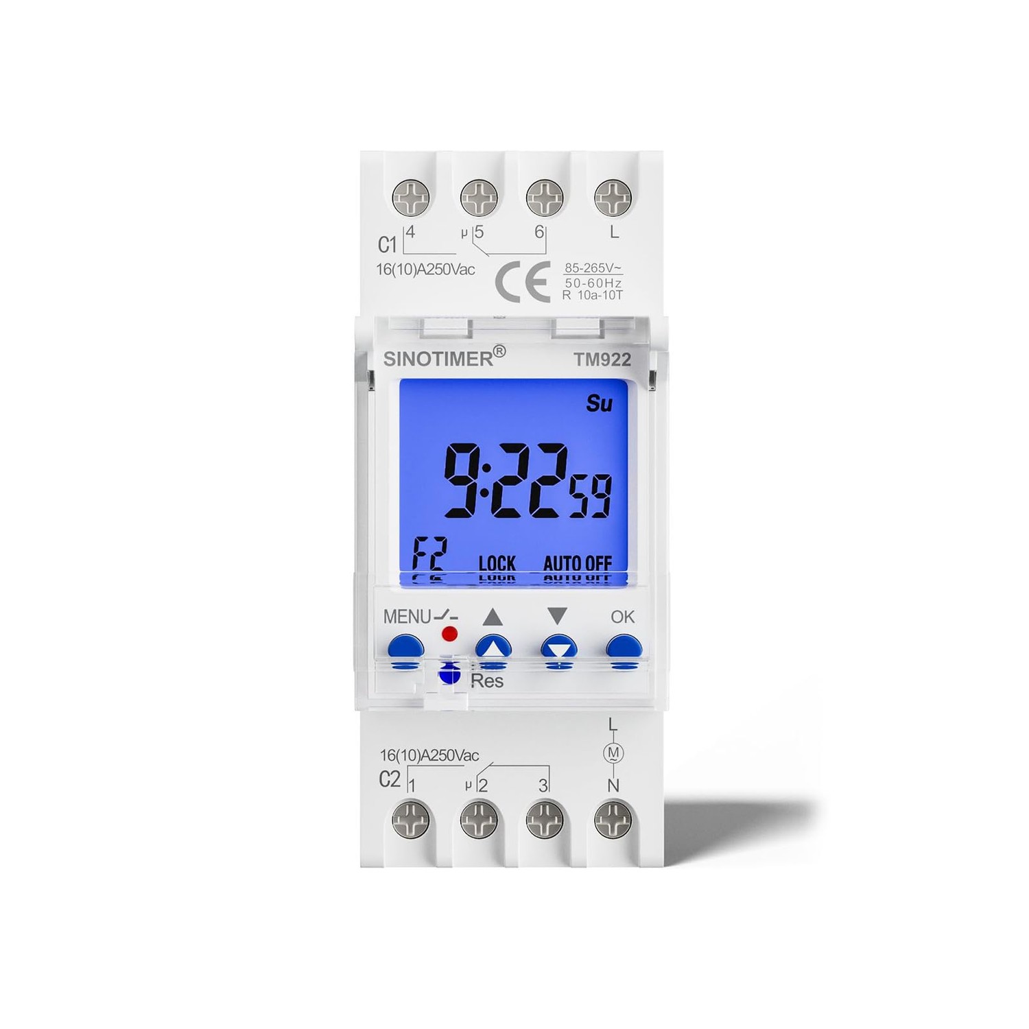 SINOTIMER Digital LCD Current Timer Switch, Dual Channel Digital Timer ...