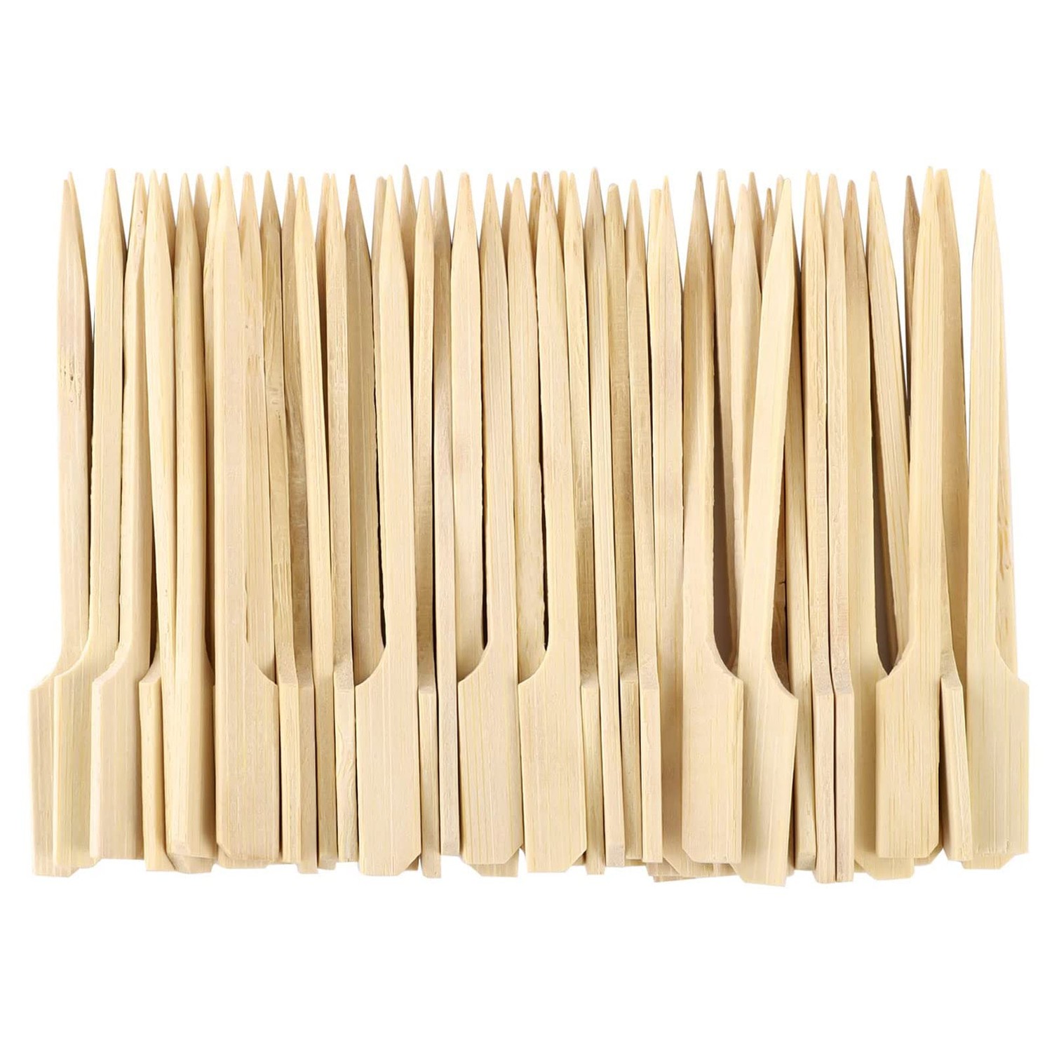 200 Pieces Paddle Bamboo Skewers, Flat Burgers Sticks Children Skewers ...
