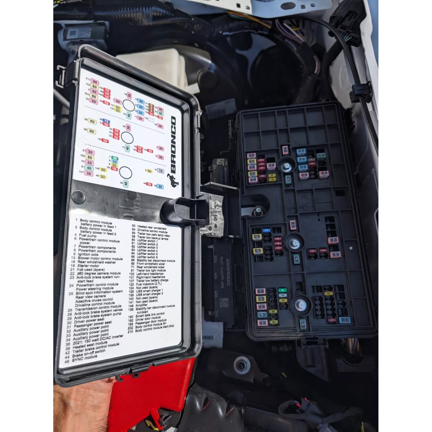 VDD Ford Bronco 2021-2024 Fuse Box Panel Diagram Lid Label / Sticker ...