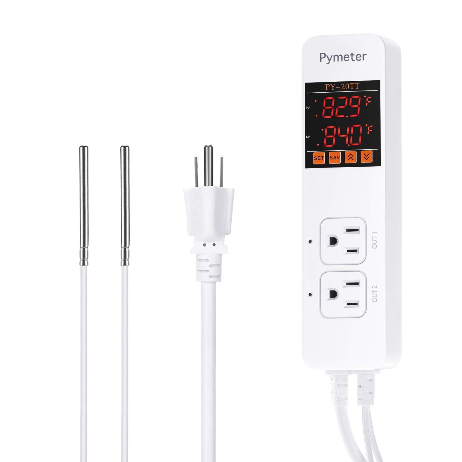 Pymeter Digital Temperature Controller Dual Probe Reptile Thermostat ...