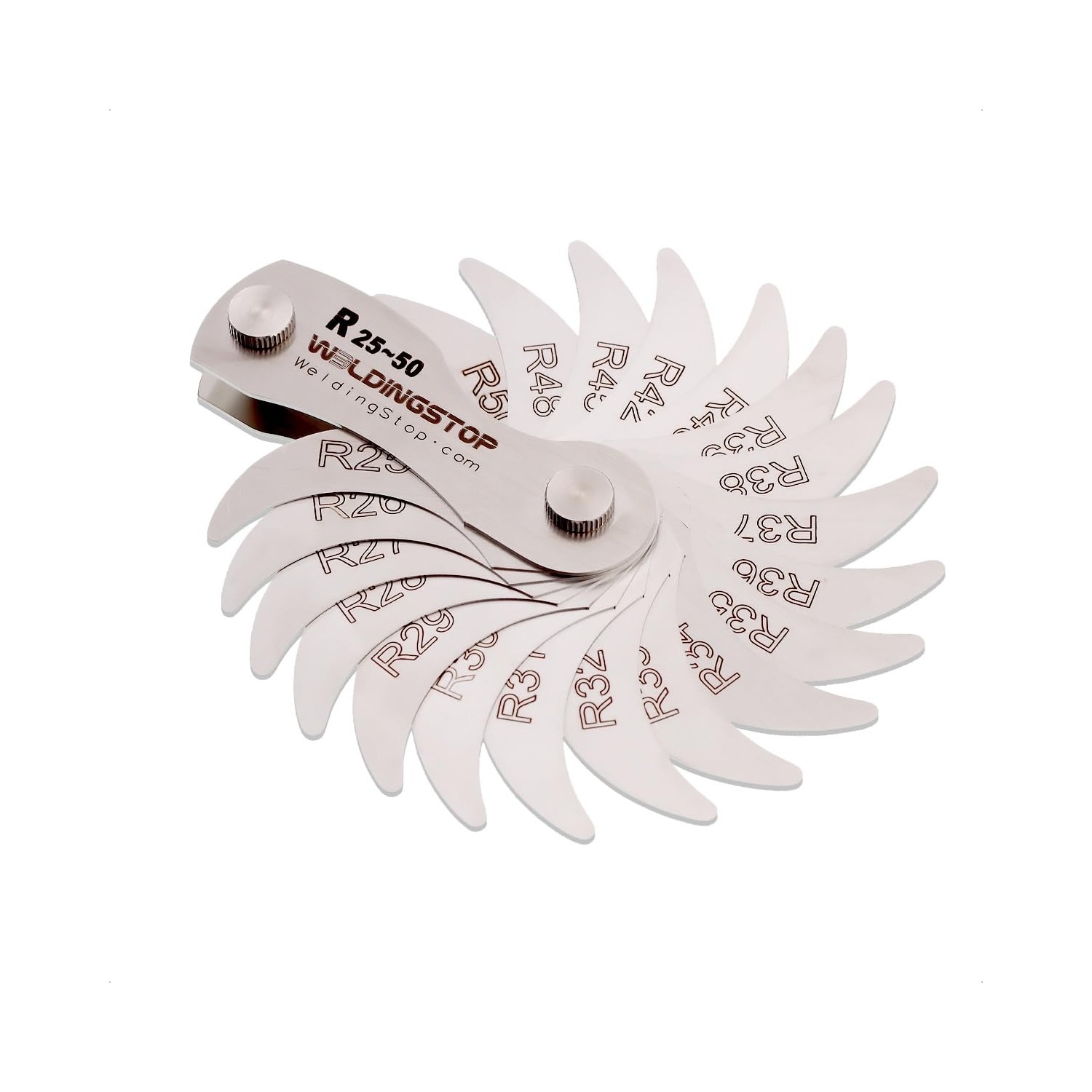 WeldingStop R25-50mm Radius Gauge Set, Stainless Steel Radius Fillet ...