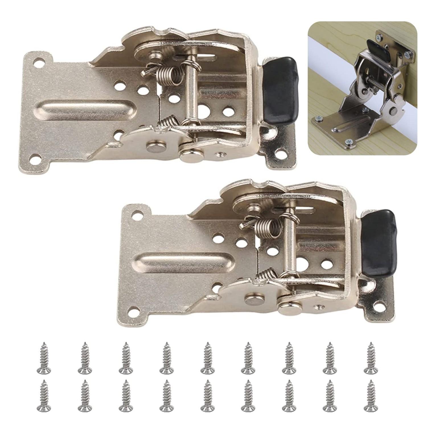 UFURMATE Folding Brackets, 2Pcs Silver Steel Foldable Support Bracket ...