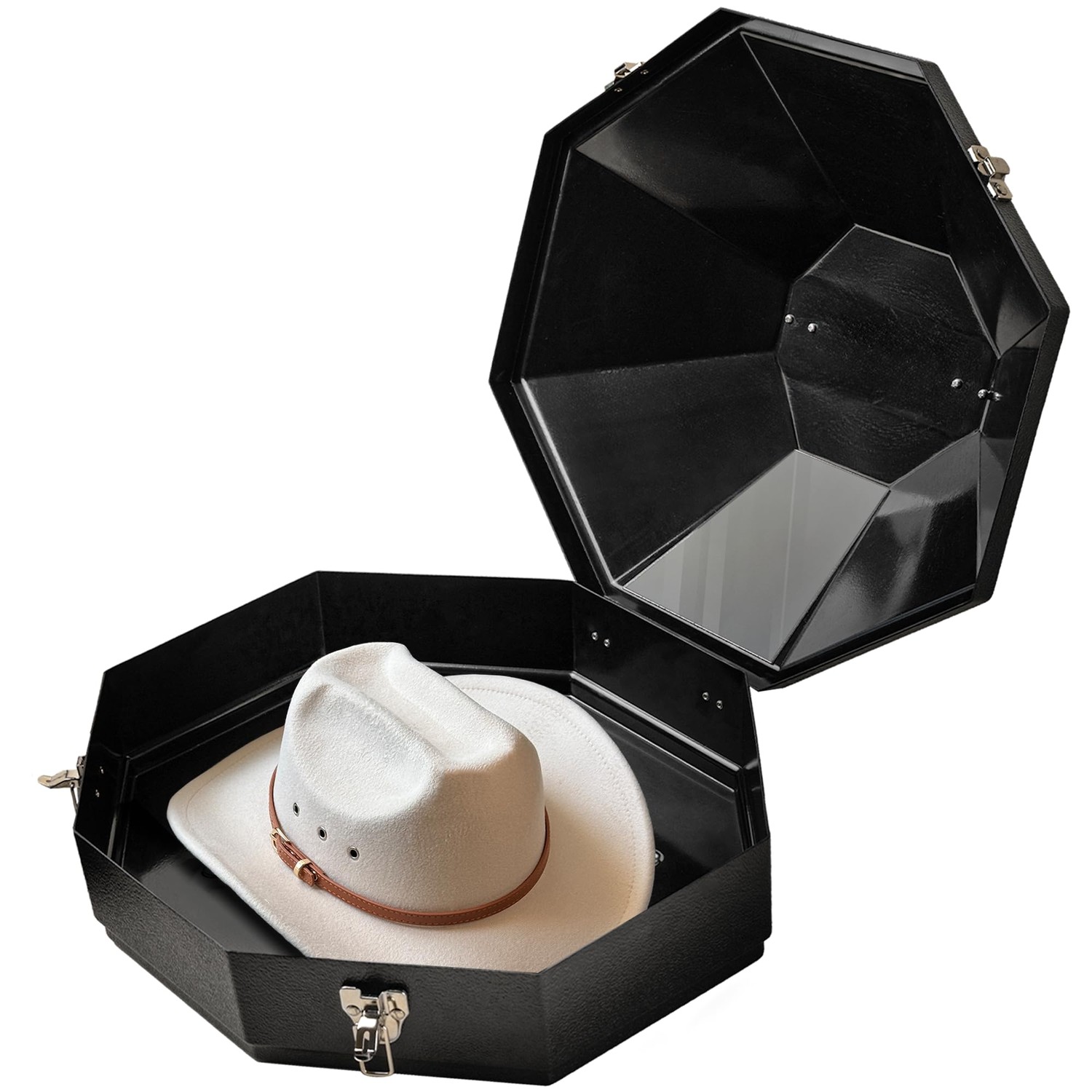 Mavericrest Cowboy Hat Box for Travel – Cowboy Hat Travel Case Hard ...
