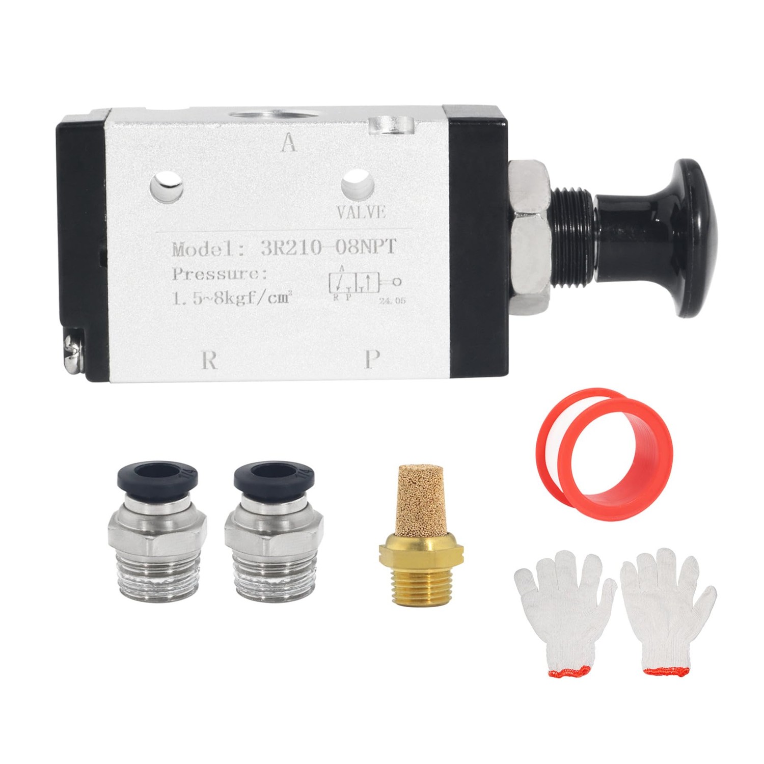 GCESSOIRY 1/4" NPT 3 Ways 2 Positions Air Hand Lever Valve, 3R210-08 ...