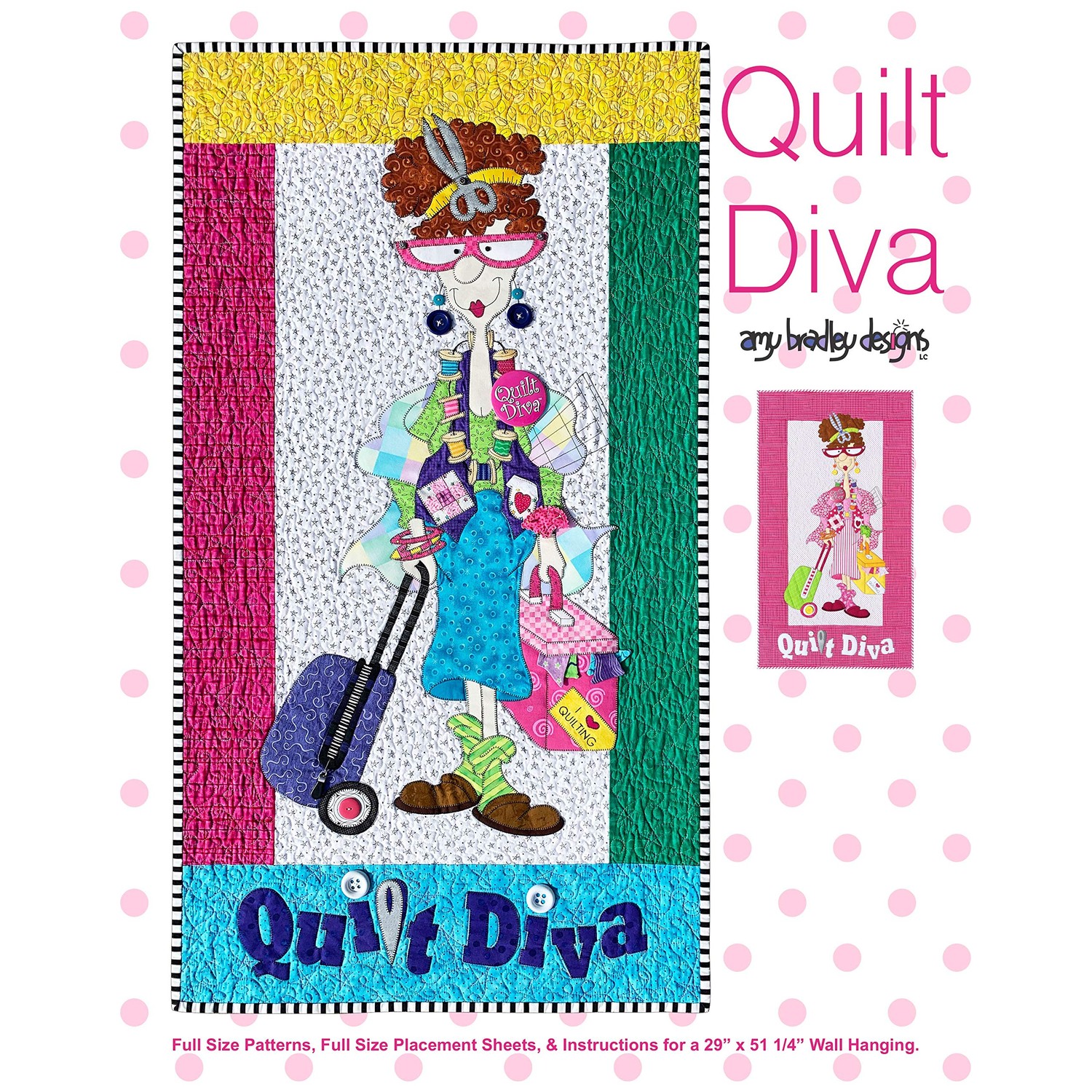 Amy Bradley Designs ABD169 Diva Quilt Pattern, Pink - ibspot.com