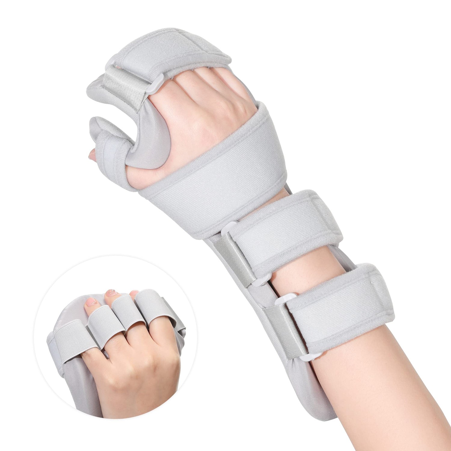 Fanwer Stroke Resting Hand Splint - Night Immobilizer Wrist Finger ...