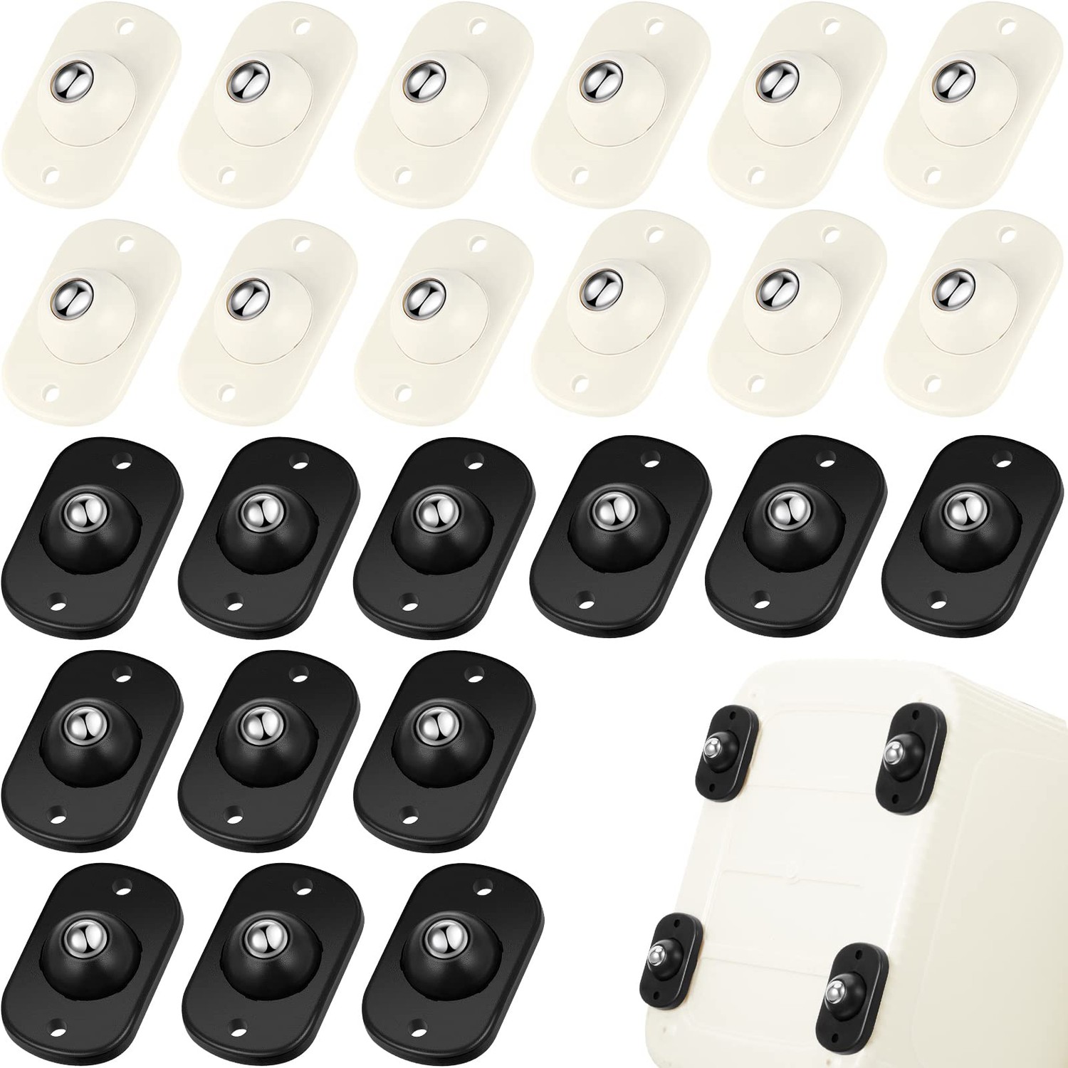 Honoson 24 Pcs Self Adhesive Caster Wheels Appliance Rollers Appliance ...