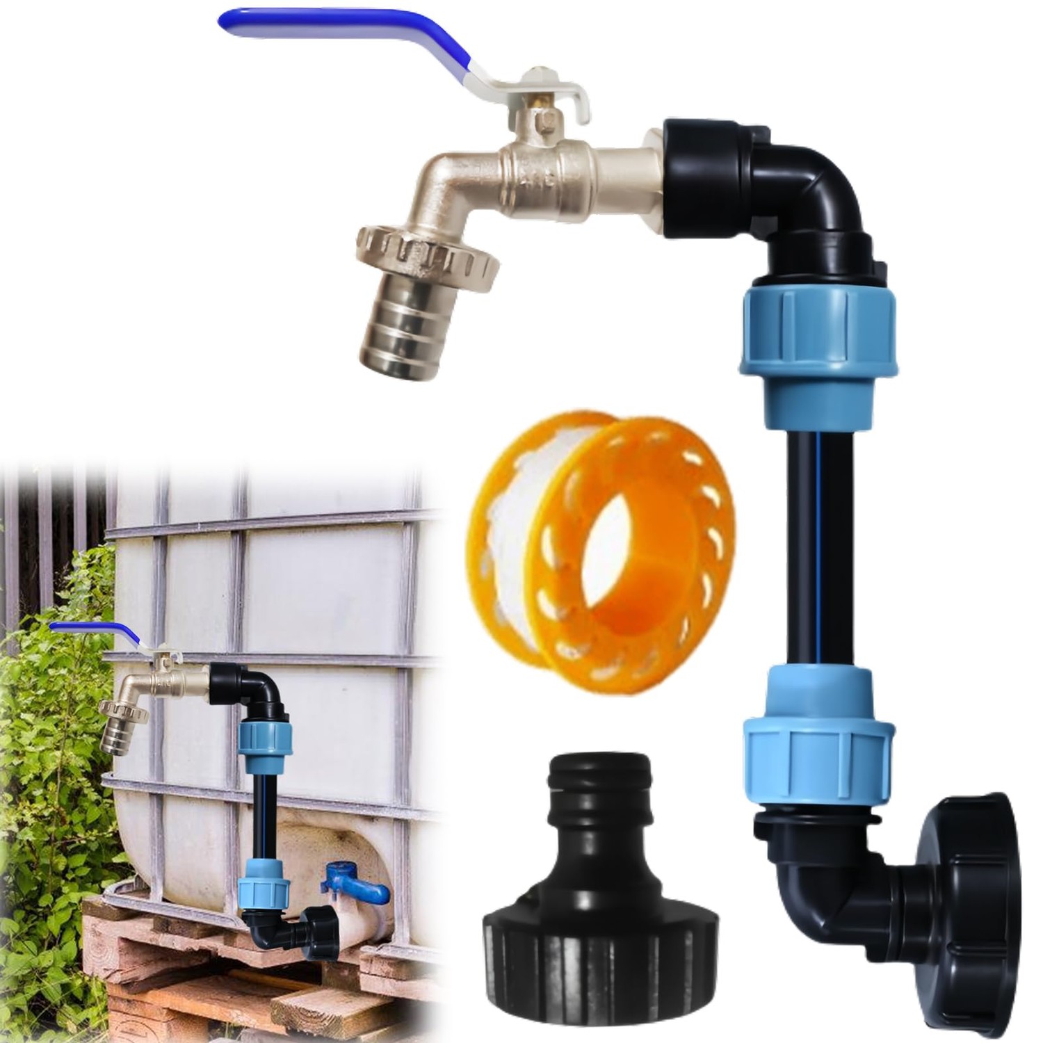 Gooseneck 3/4 Inch Outlet Tap, IBC Tank Gooseneck 3/4 Inch Outlet Tap ...