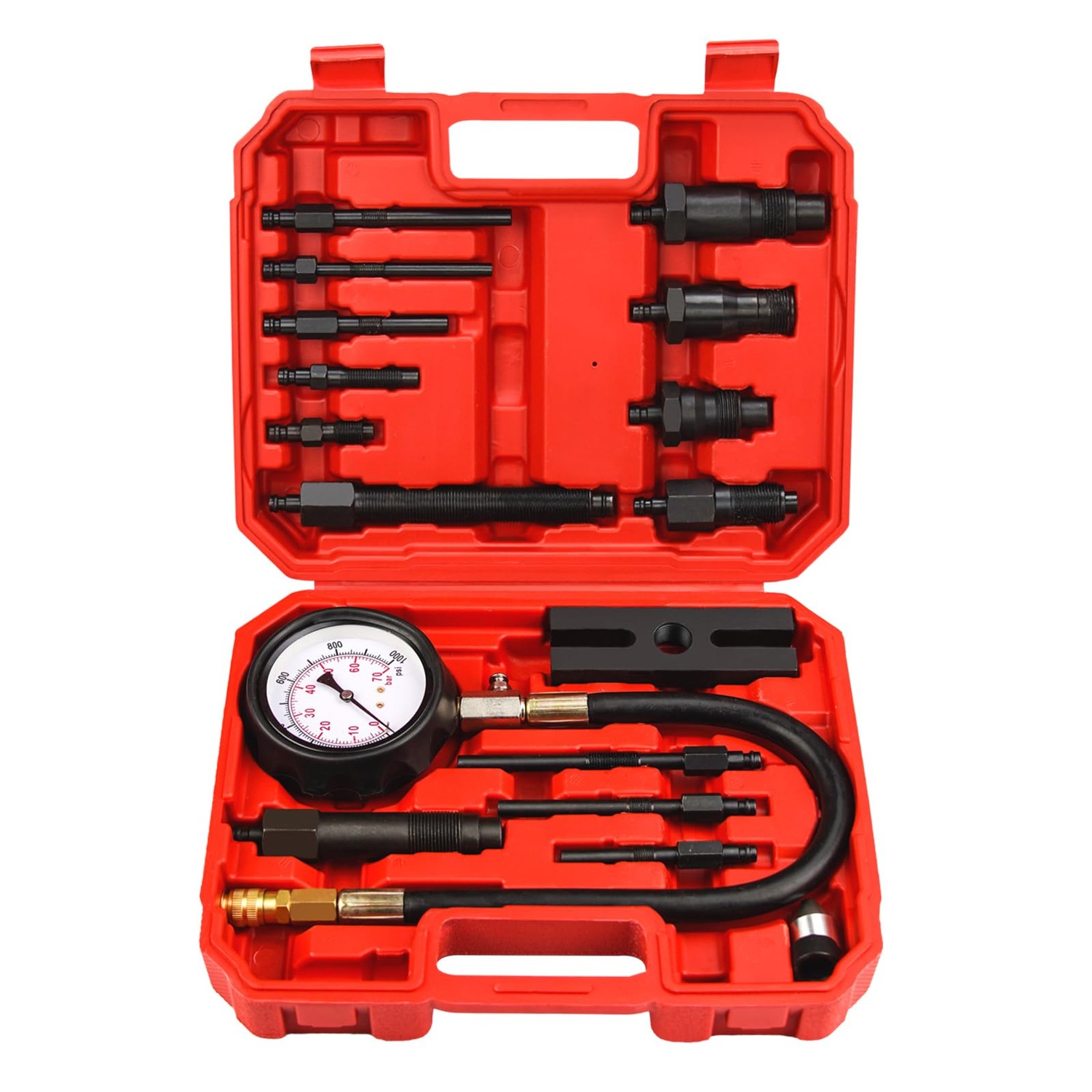 Bicos Diesel Engine Compression Tester Kit with 0-1000 psi Gauge and ...