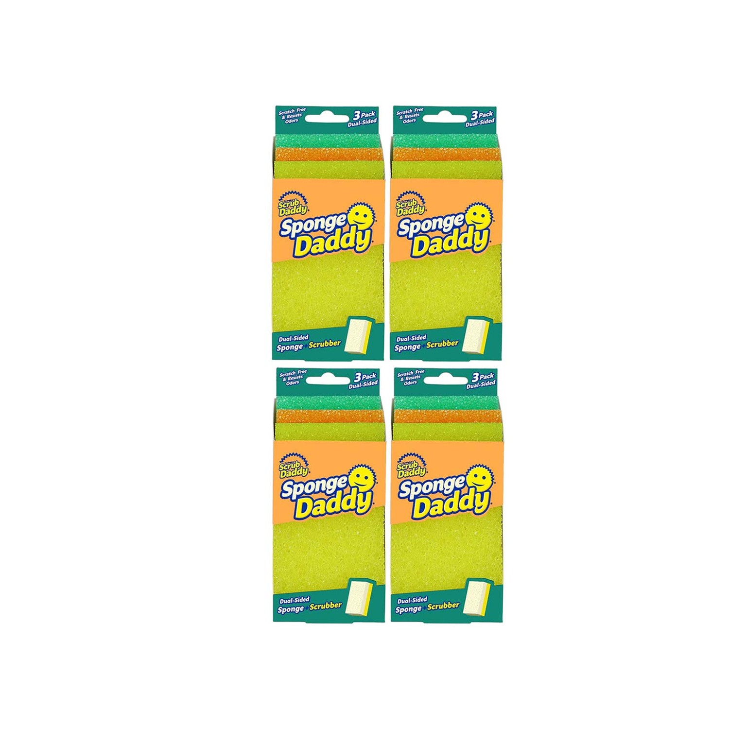 Scrub Daddy Modelo Sponge Daddy Fibra+Esponja 4 Paquetes de 3 Esponjas ...