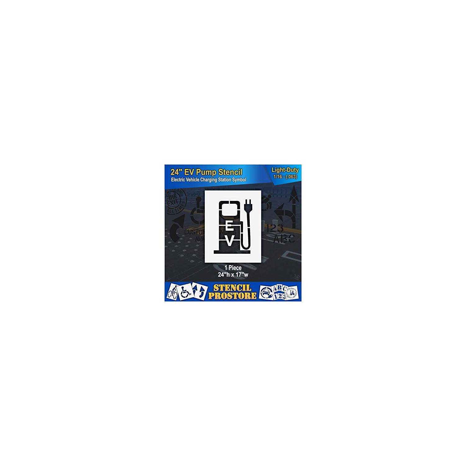 Pavement Stencils - 24 in - Electric Pump Stencil with Plug and EV ...