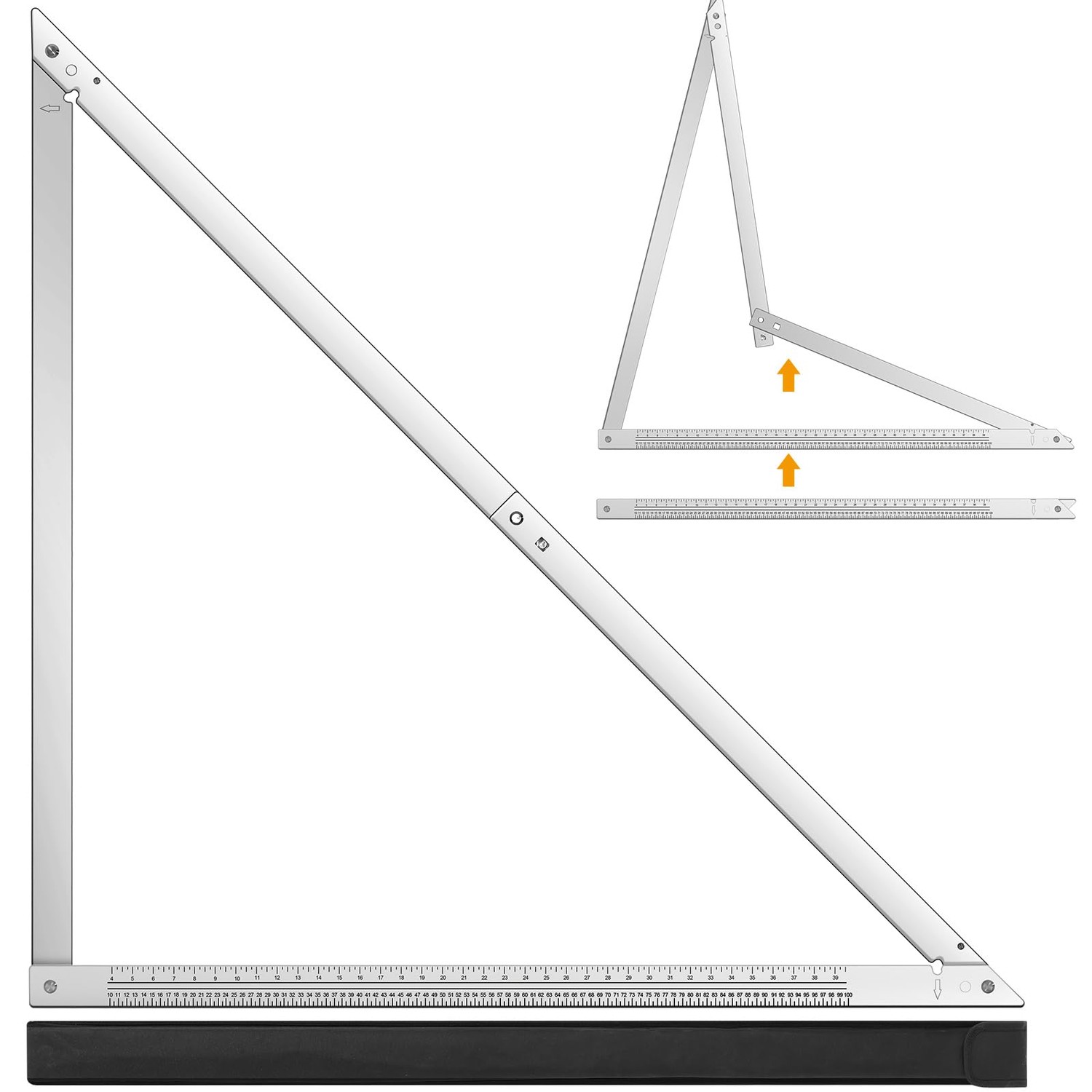 Relaxweex 48 Inch Folding Triangle Ruler Aluminum Framing Square for ...