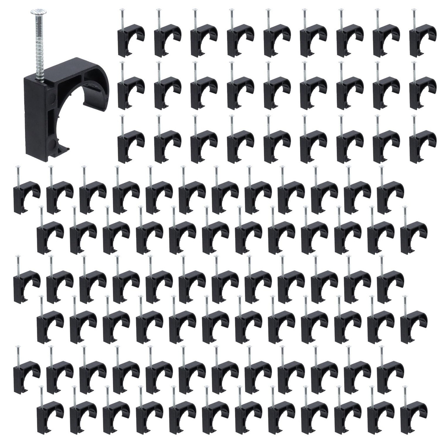 Antrader Black Half Clamp J-Hook with Nail,100Pcs Half Clamp Fixture ...