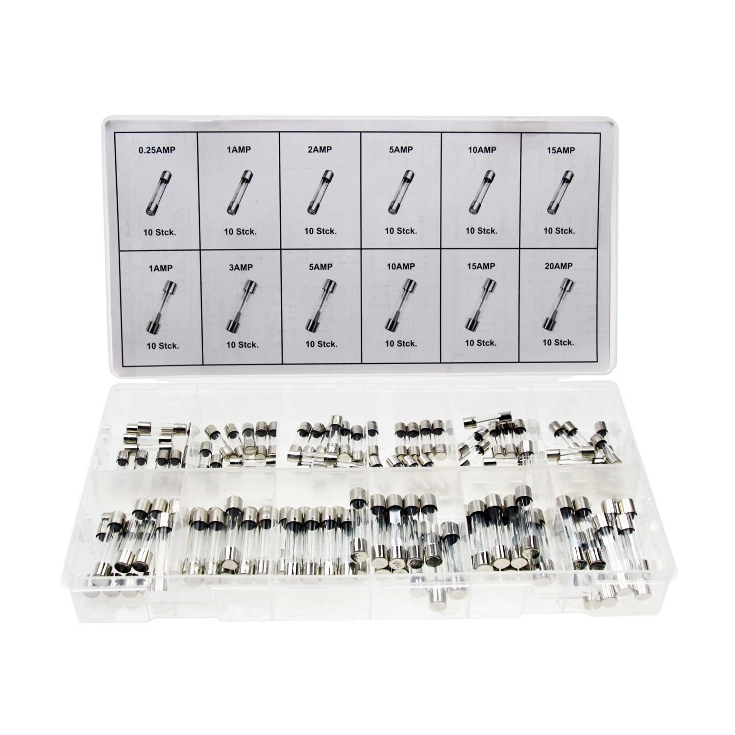 120 Glass Fuses 5A - 30A (Amp) Fuse Set Device Fuses Set Fine Fuses ...