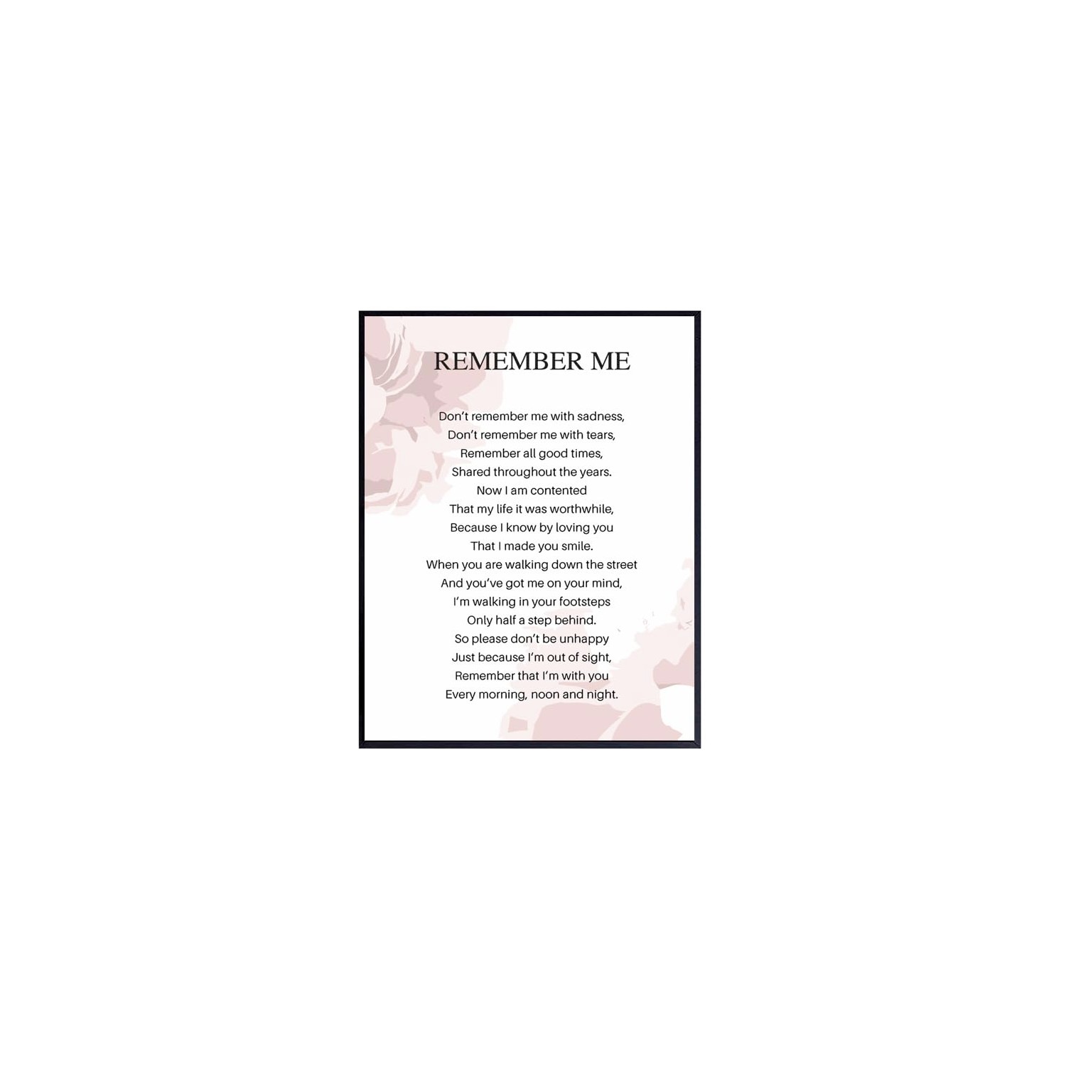 ShopHaven Remember Me Poem Wall Art, Funeral Poem, Memorial Gift ...