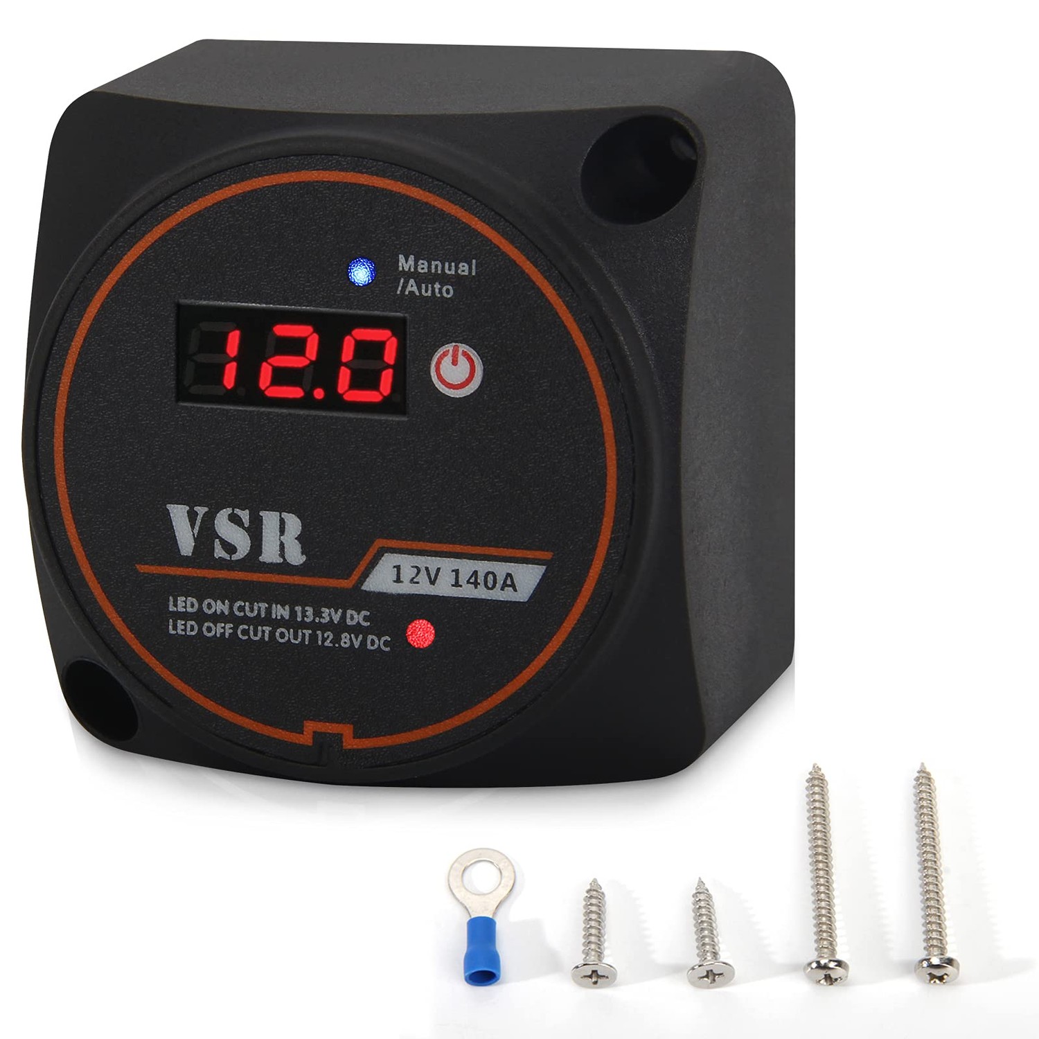 Dual Battery Isolator 12V 140 Amp with Voltage Display Smart Battery ...