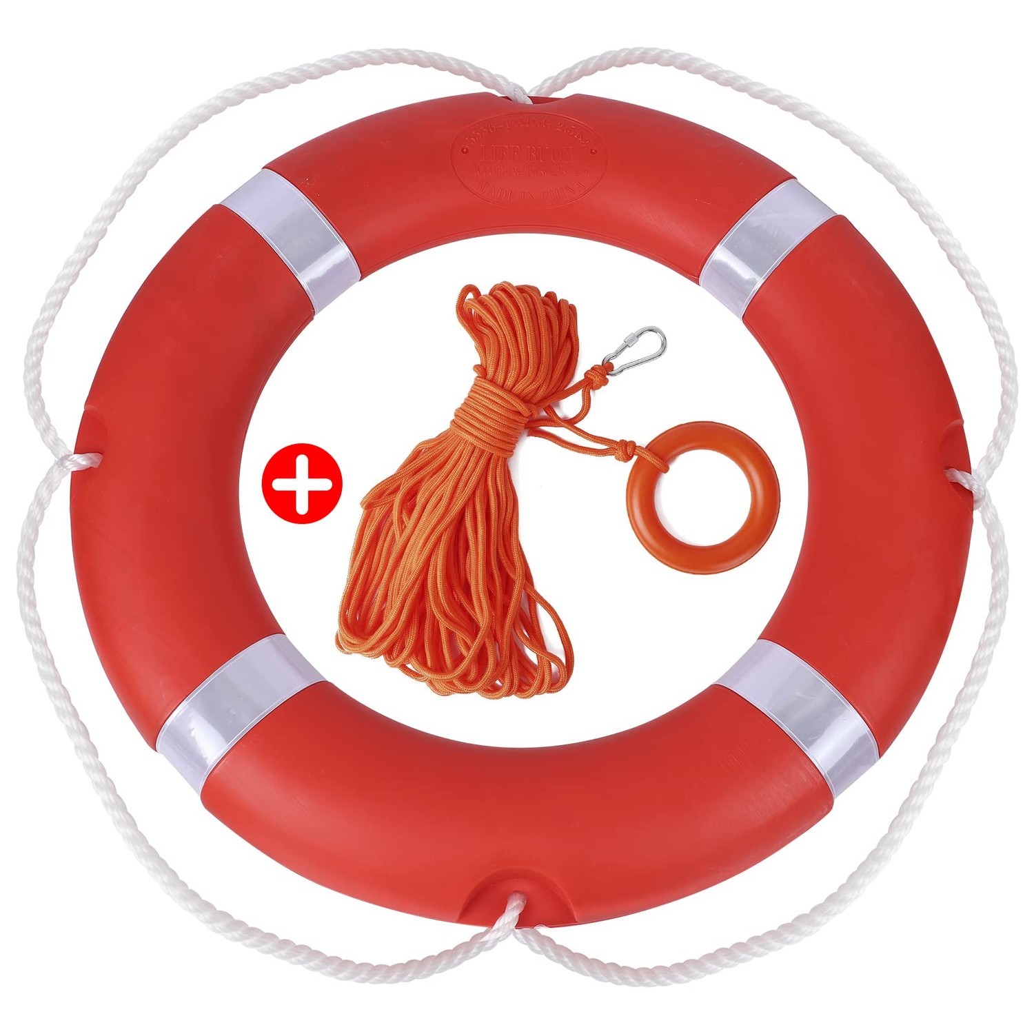 28 inch Boat Safety Throw Ring with Water Floating Lifesaving Rope 98 ...