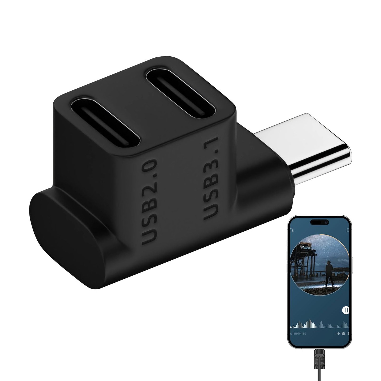 USB C Splitter, USB C Splitter 2 Port, USBC Splitter, 2-in-1 USB Type C ...