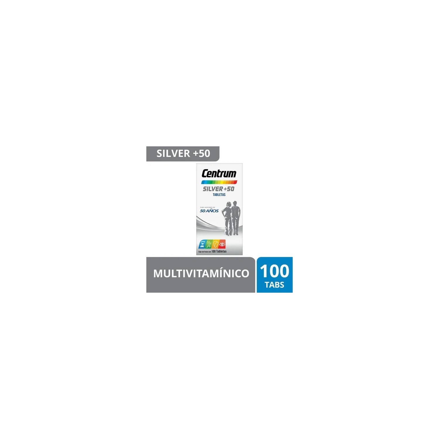Multivitamínico Centrum Silver +50 Adultos con Vitamina B Vitamina C ...