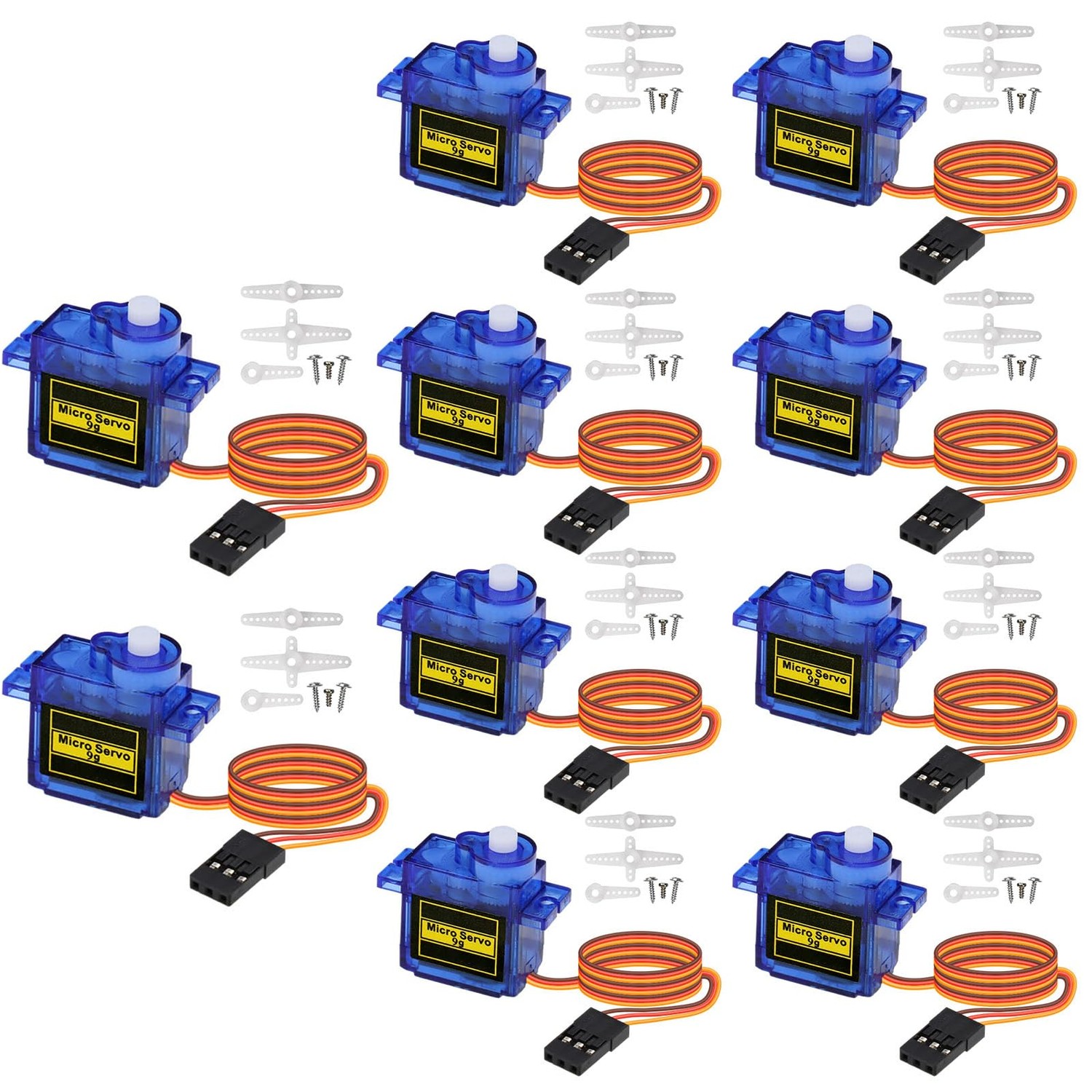 RUIZHI 10pcs 9G Micro Servo Motor, Micro Servo Motor 9G, 9G Micro Servo ...