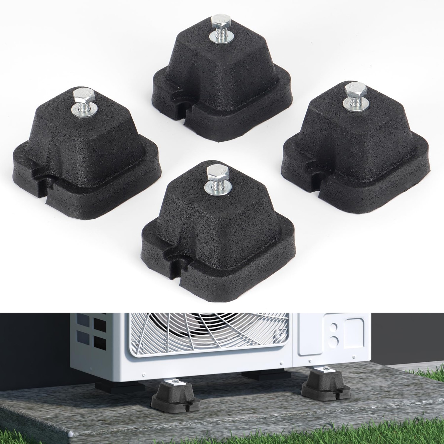 Pearwow Floor Mounting Base Kit for Mini Split AC Condenser,Rubber Anti ...