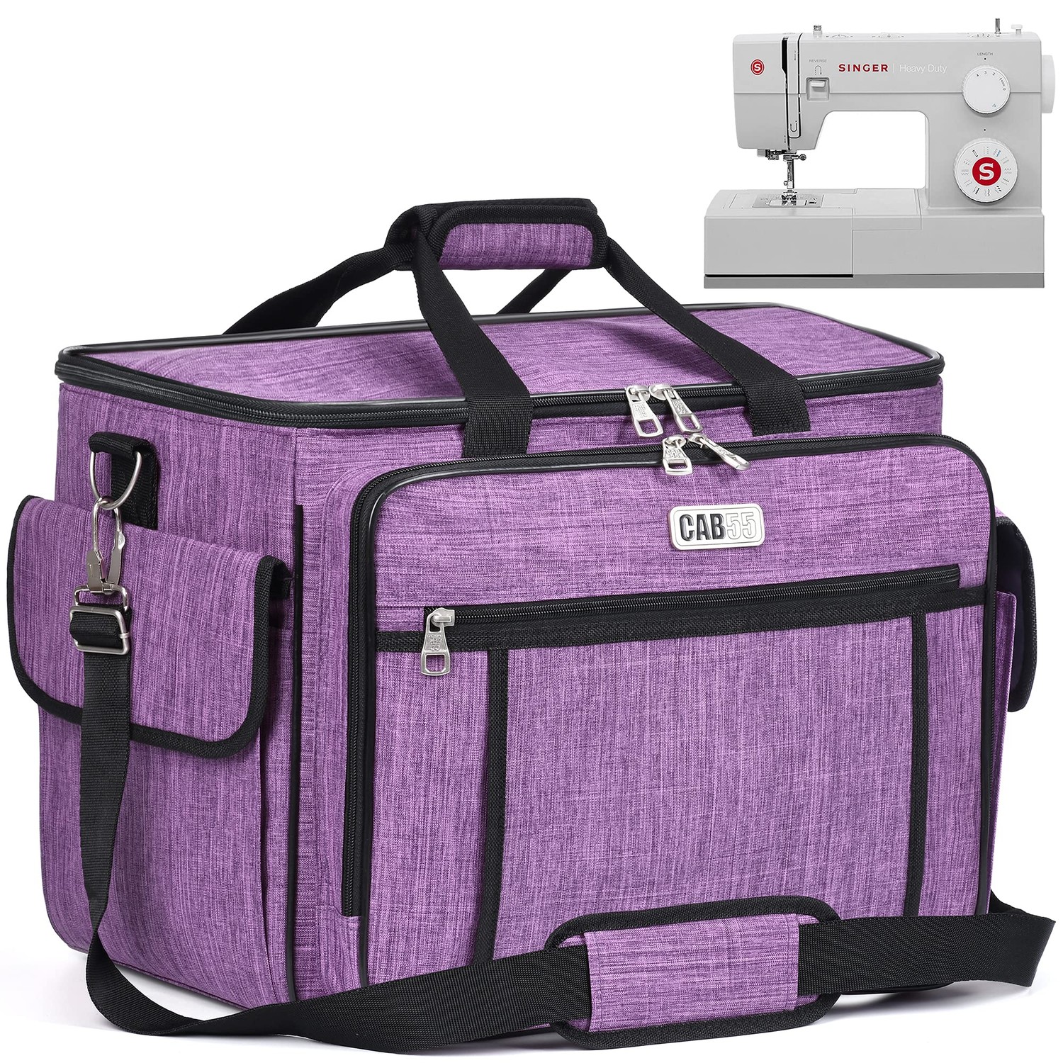 CAB55 Sewing Machine Case, Sewing Machine Carrying Bag with Removable ...