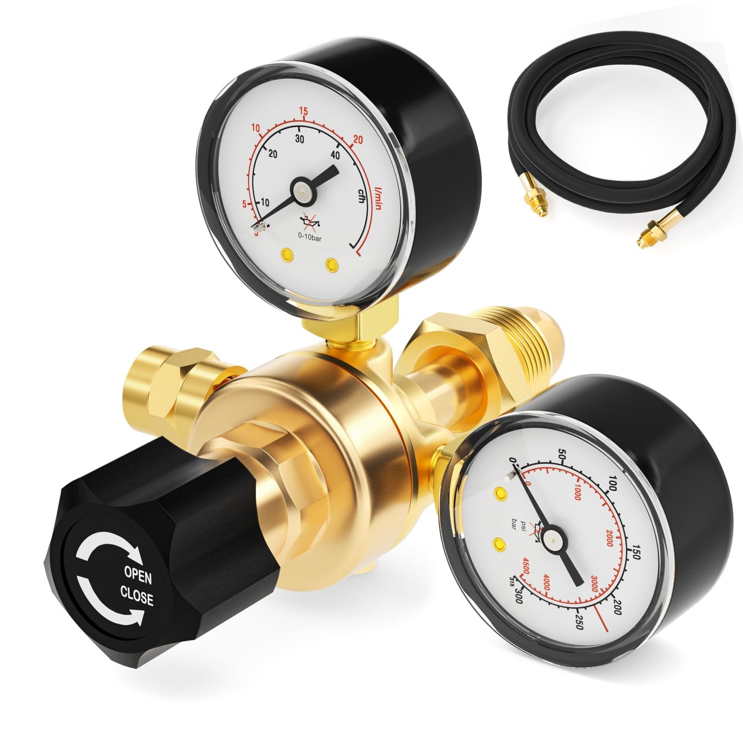 BOGERDACK Argon CO2 Regulators Gauges Gas Welding Regulator 0-4500PSI/0 ...