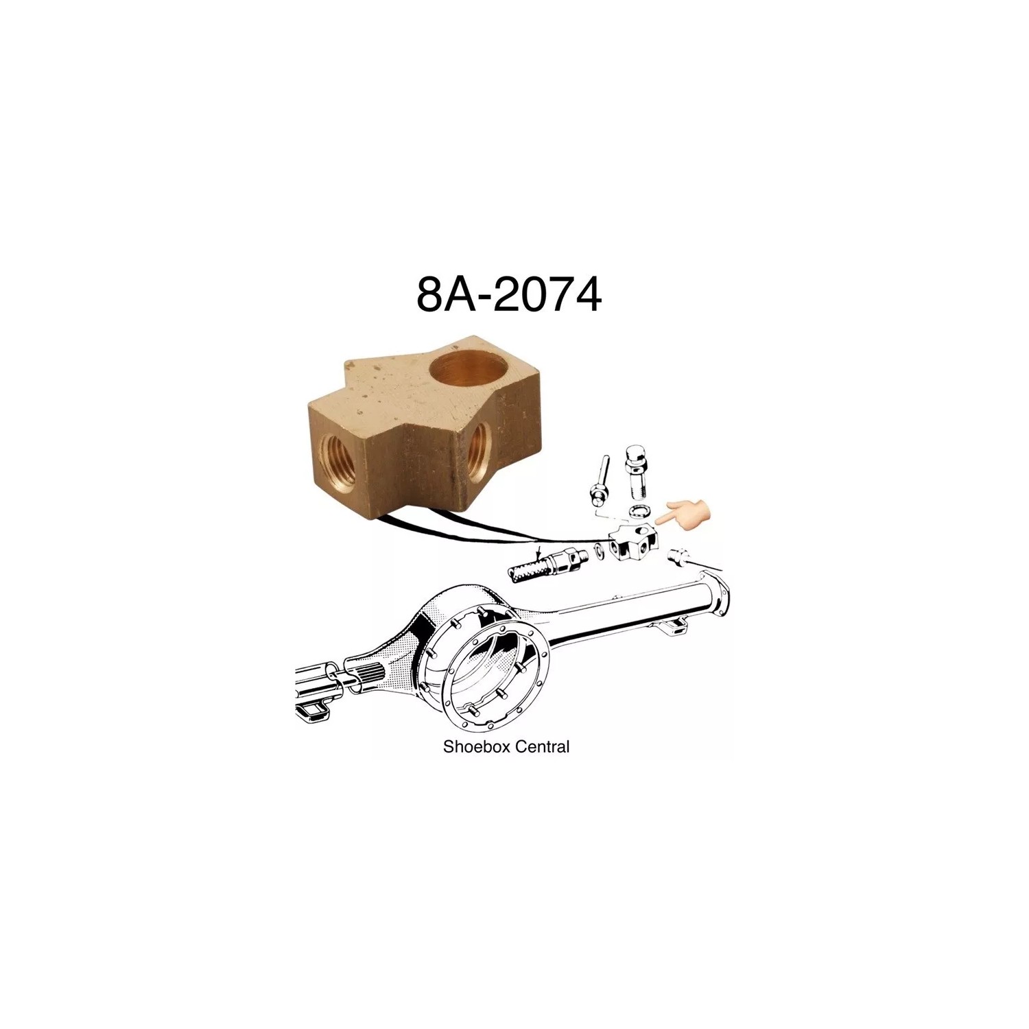 Shoebox Central 1949 - 1956 Ford Car Rear Axle Brass Brake Line ...