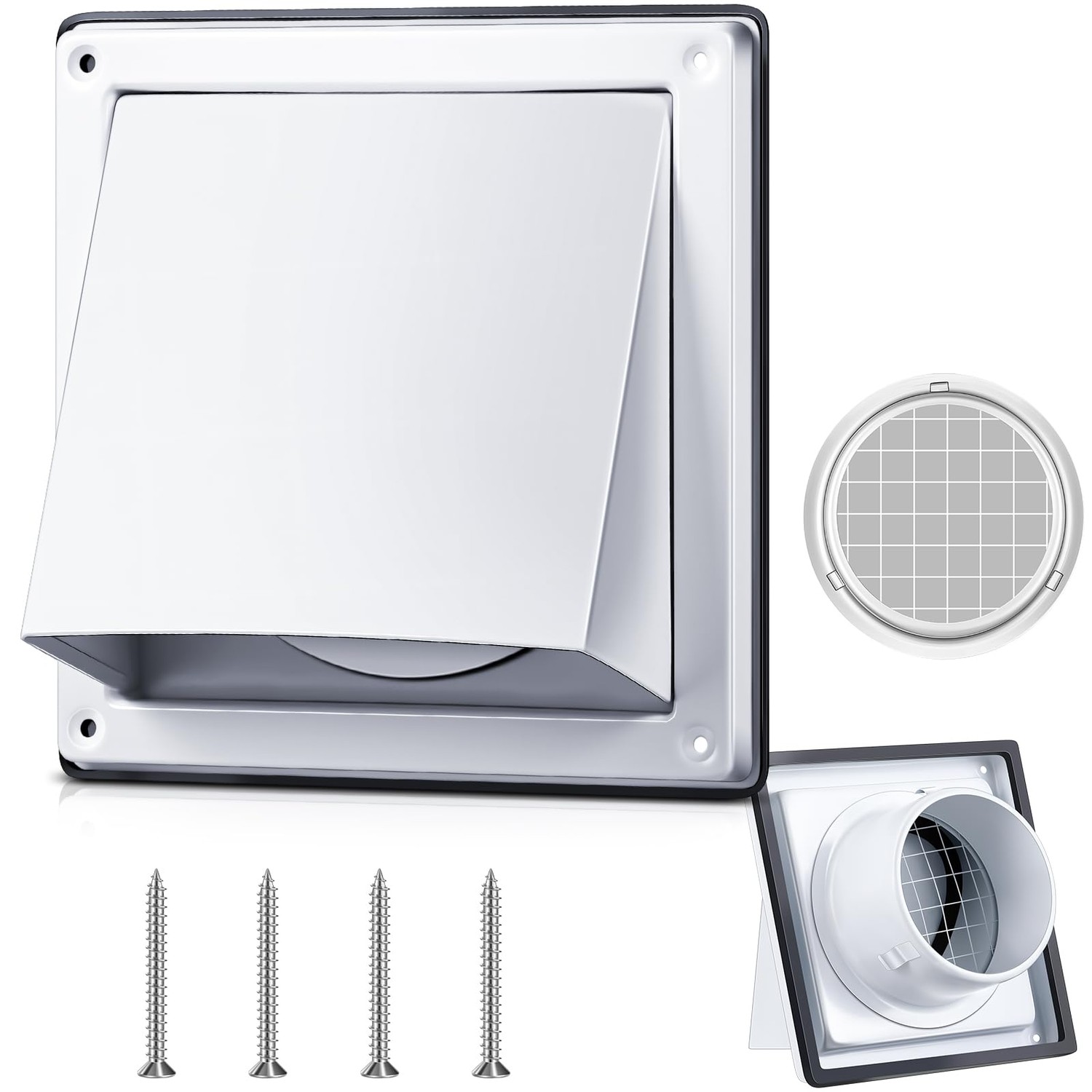 Gisafai Dryer Vent Cover Outside Walls External Extractor Fan Exhaust ...
