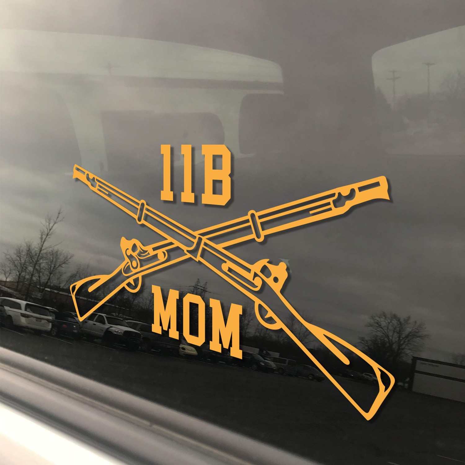 Military MOS 11B Infantry Mom Crossed Rifles 3x5 Yellow Heavy Duty Die ...