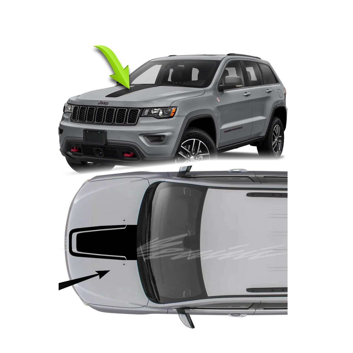 Benini Design Studio Center Hood Blackout Decal Racing Stripes Fits ...