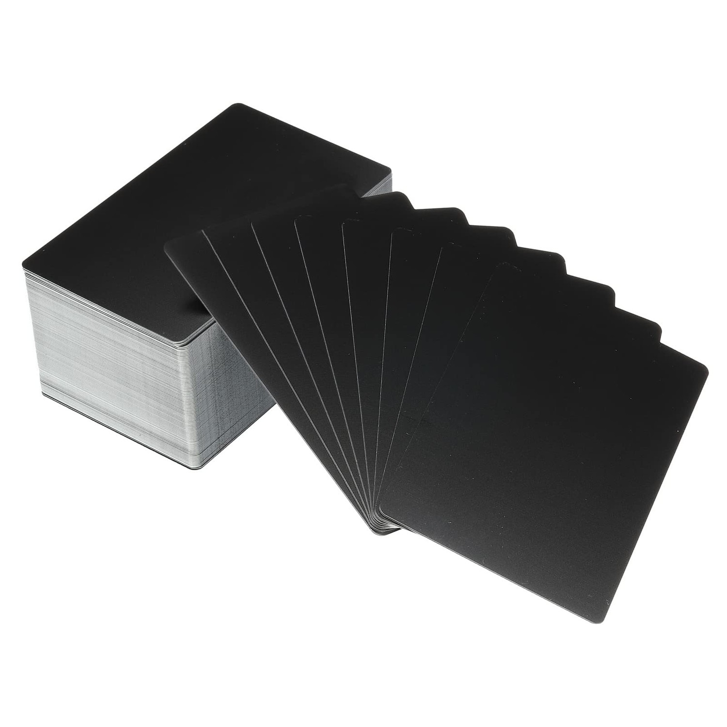 PATIKIL 100 Pack Metal Business Cards Blank, 0.45mm Thick 3.4x2.1 Inch ...