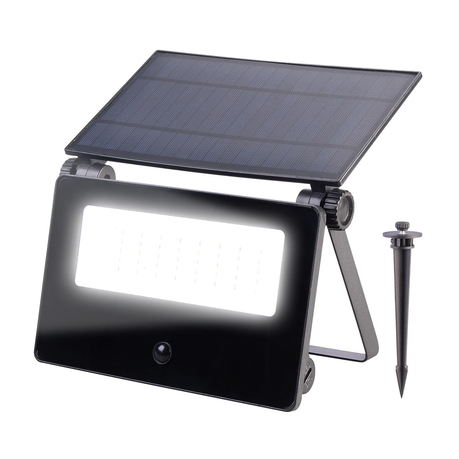 Luminea Solar LED Motion Sensor Garden Spotlight 1300LM 2X 1800mAh ...