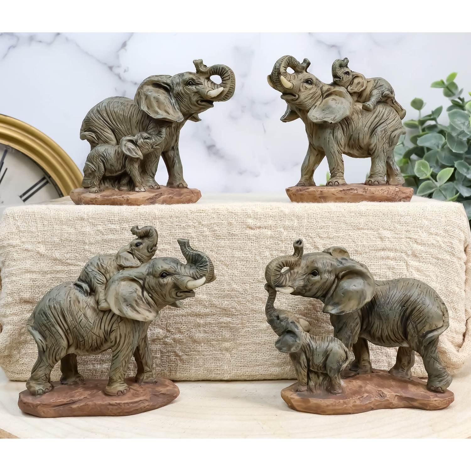 Ebros Gift African Savanna Safari Elephant Mother and Baby Calf Family ...