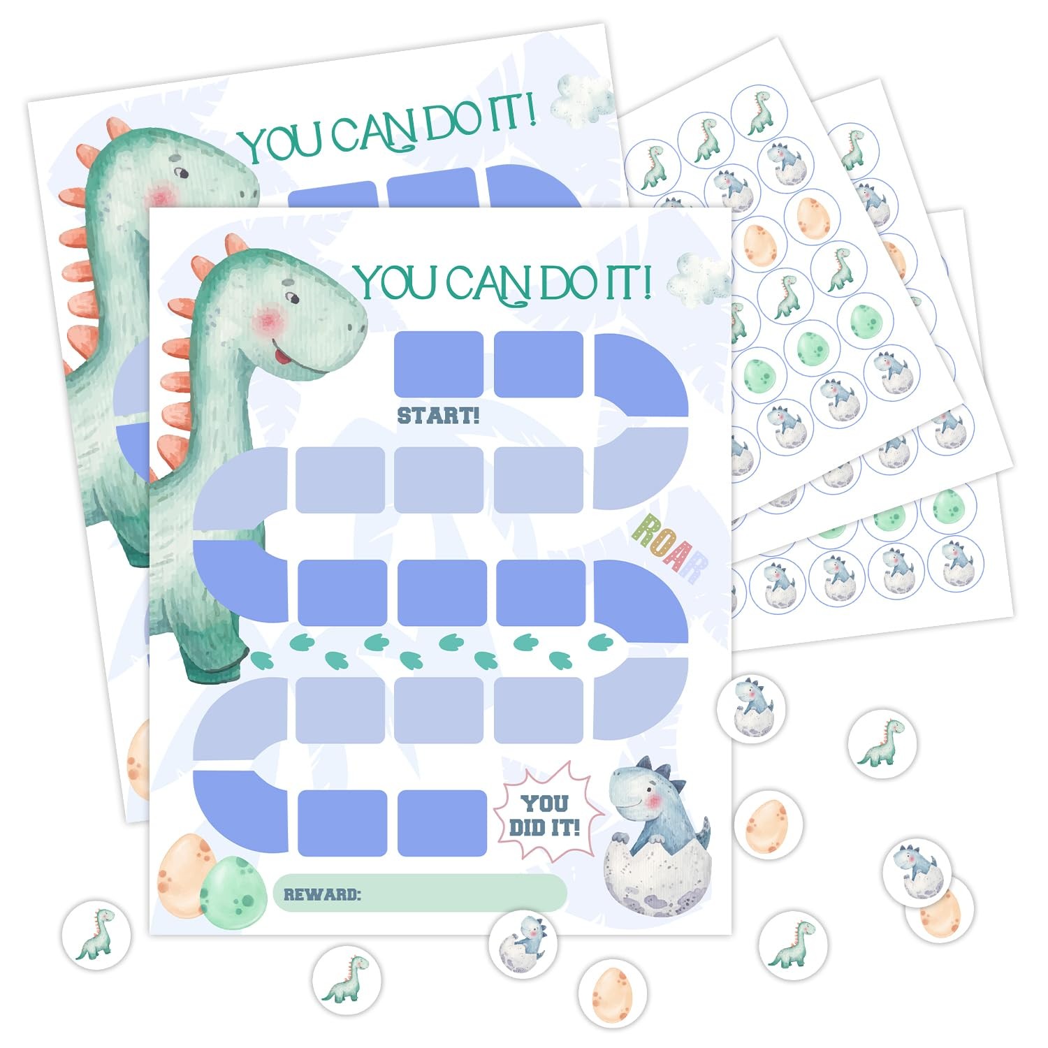 Reward Charts for Kids, Dinosaur Task Reward Behavior Chart with ...