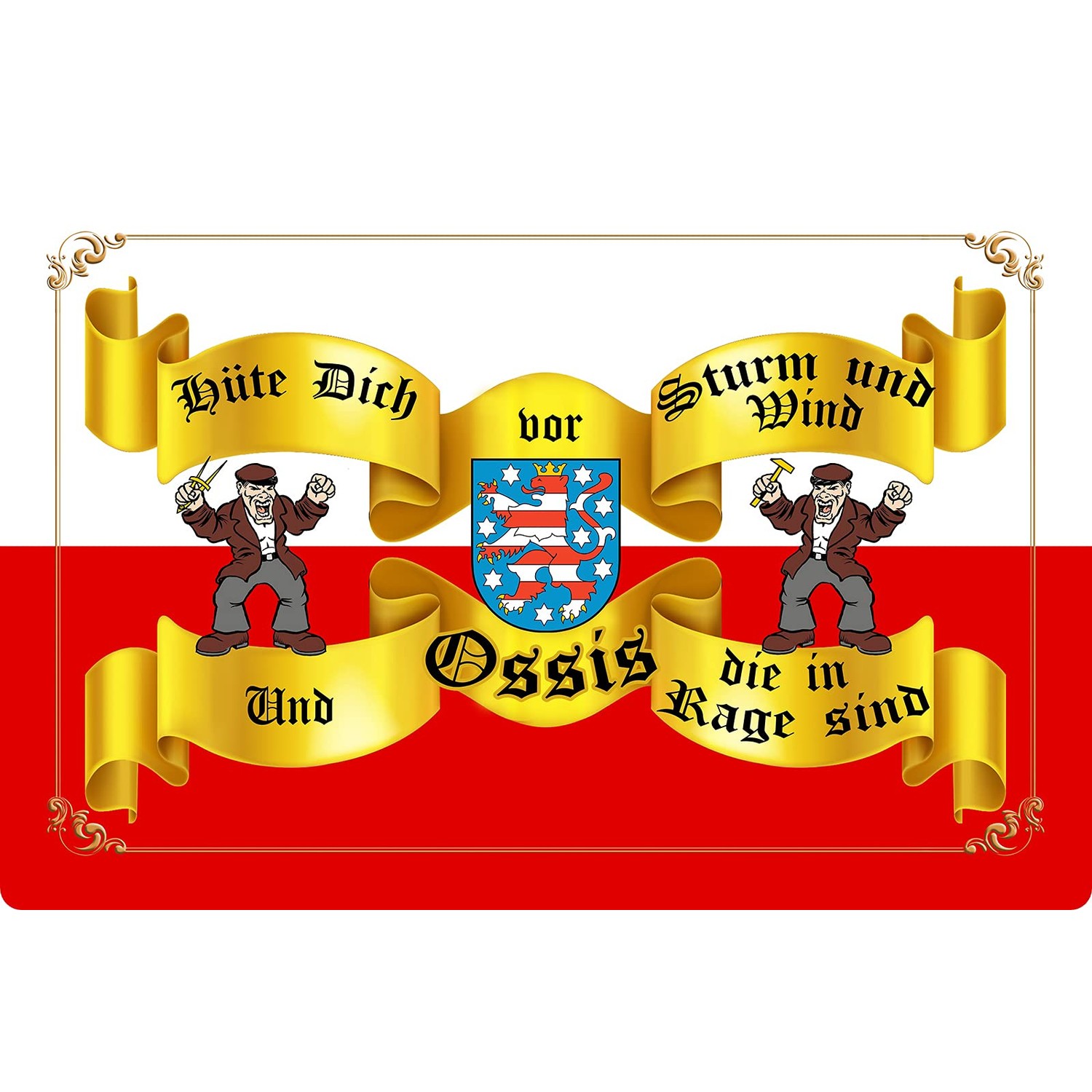Tin Sign 20 x 30 cm Curved Hütts Dich vor Sturm und Wind Ossis ...