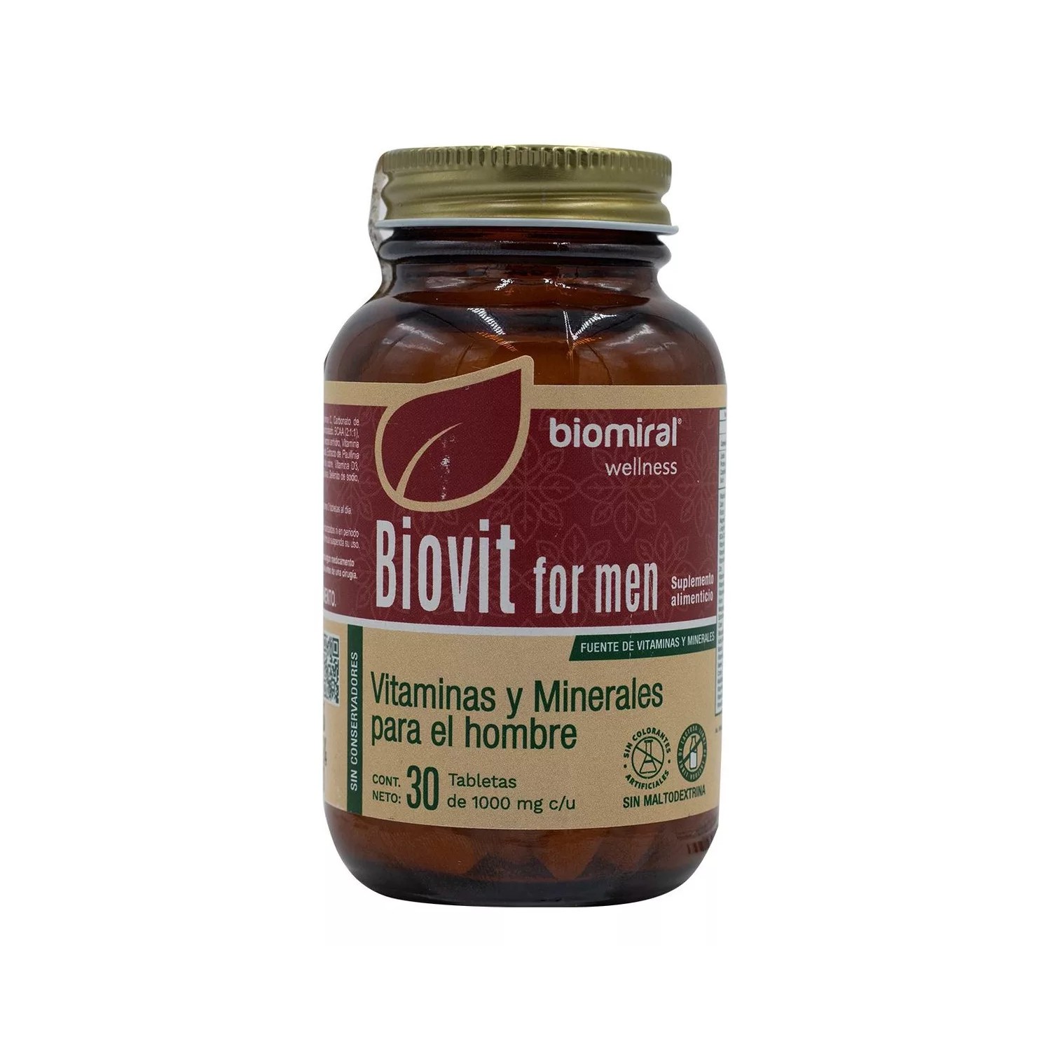 Biomiral Biovit For Men 30 Tabletas 1000 Mg C/u Suplemento Sabor Sin Sabor - ibspot.com