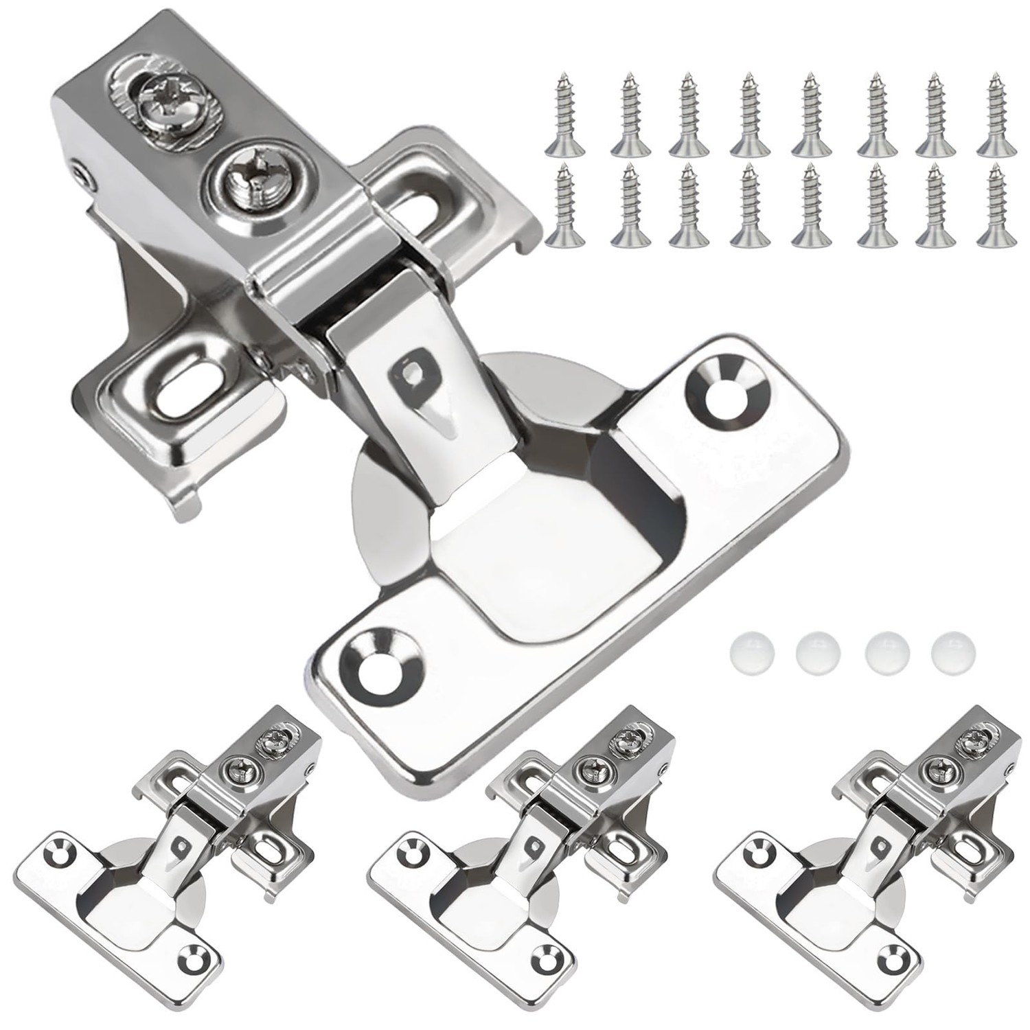BESTEEL 4 Pack 1/2 inch Overlay Soft Close Cabinet Door Hinges for ...
