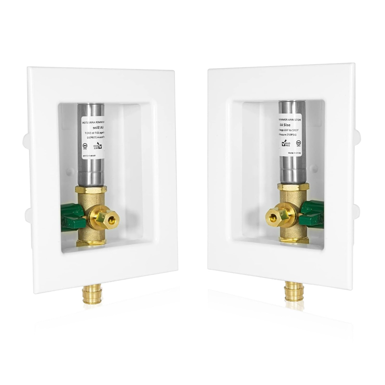 2-PACK GUOFIS Icemaker Outlet Box with 1/2" PEX-A Expamsion Inlet ...