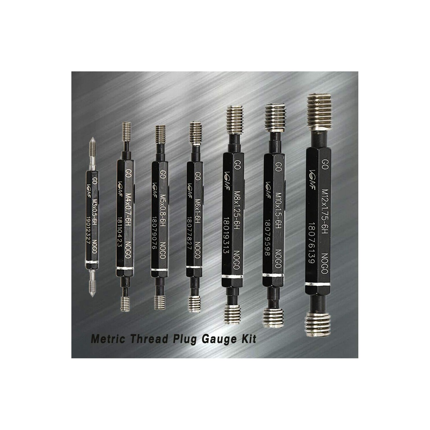 Metric Thread Plug Gauge Kit, TBVECHI 7 Pcs Metric Thread Plug Gauge ...