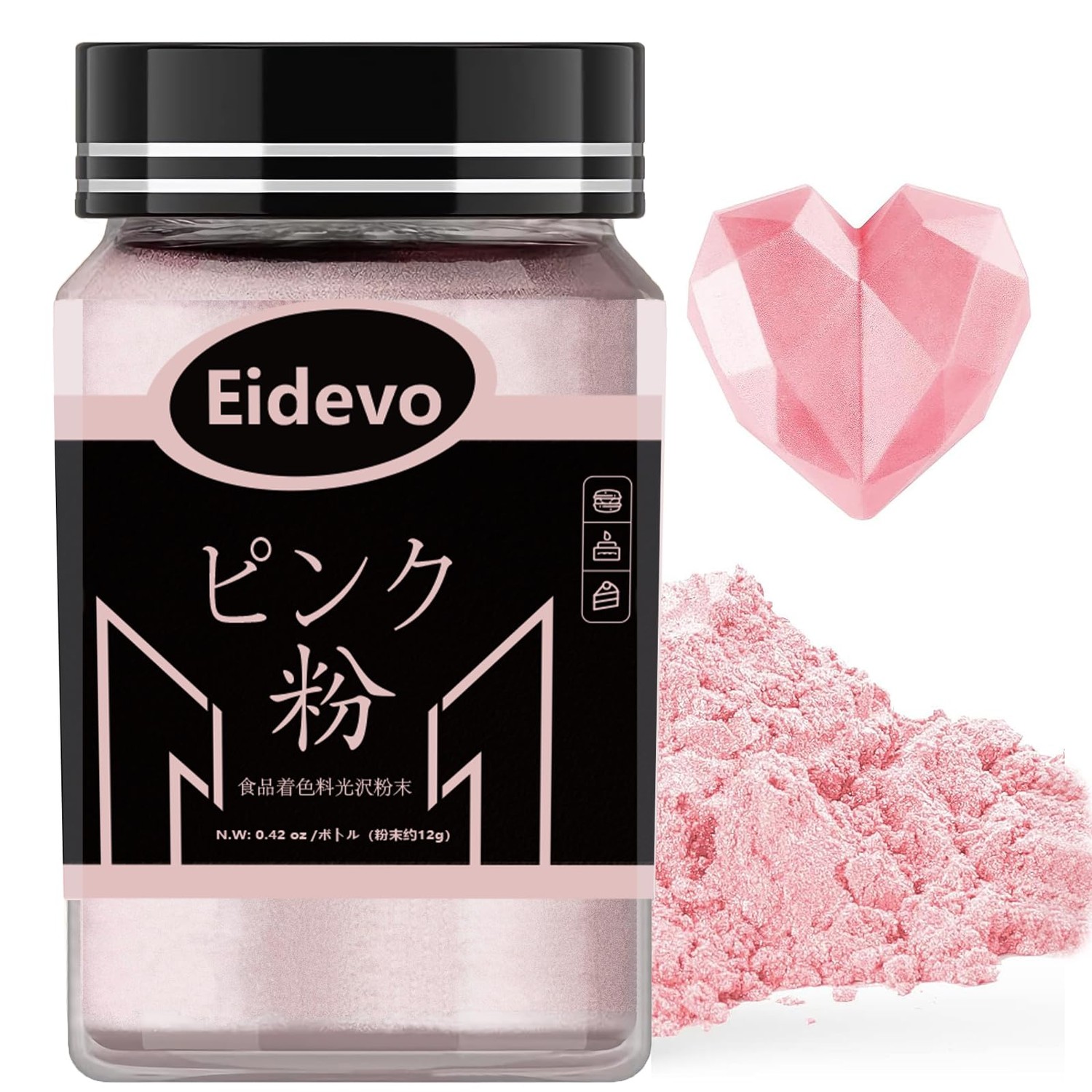 Food Coloring Glossy Powder, 0.4 oz (12 g) Macaroon, Pink, Edible ...