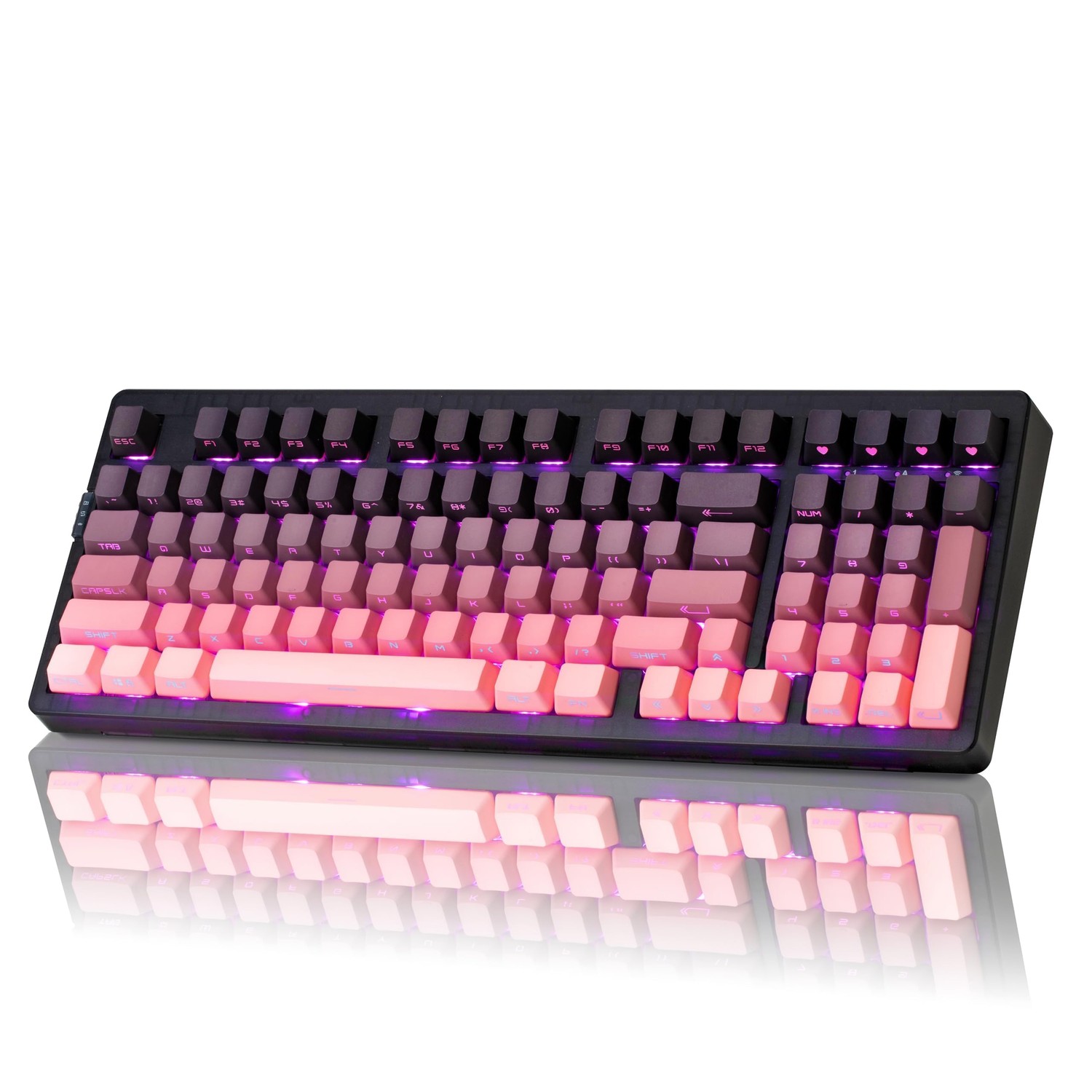 ZORNHER ZH980 Wireless Mechanical Gaming Keyboard,95% Pink & Purple ...