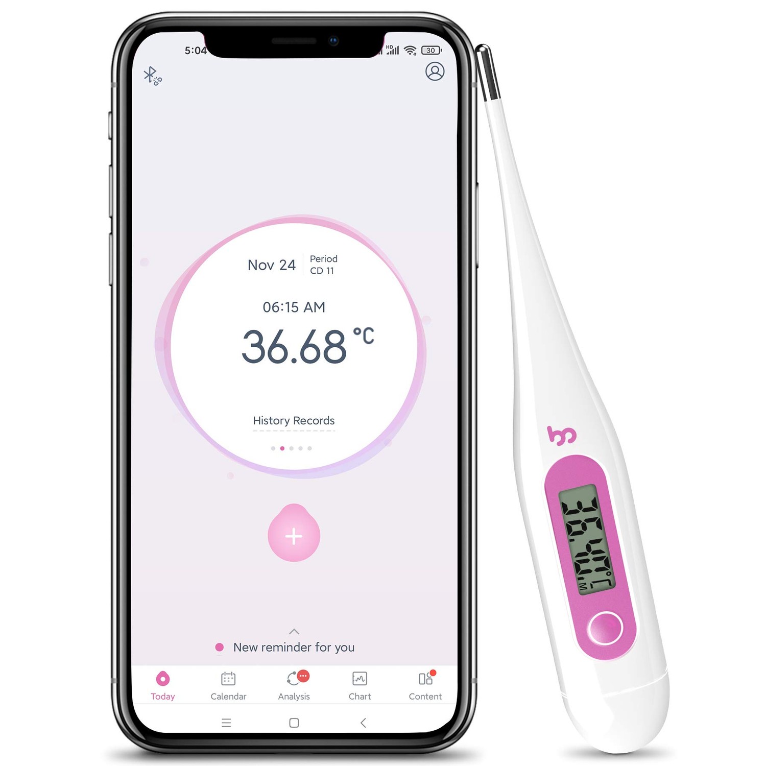 Femometer Digital Basal Body Thermometer Fertility Monitor Record BBT ...